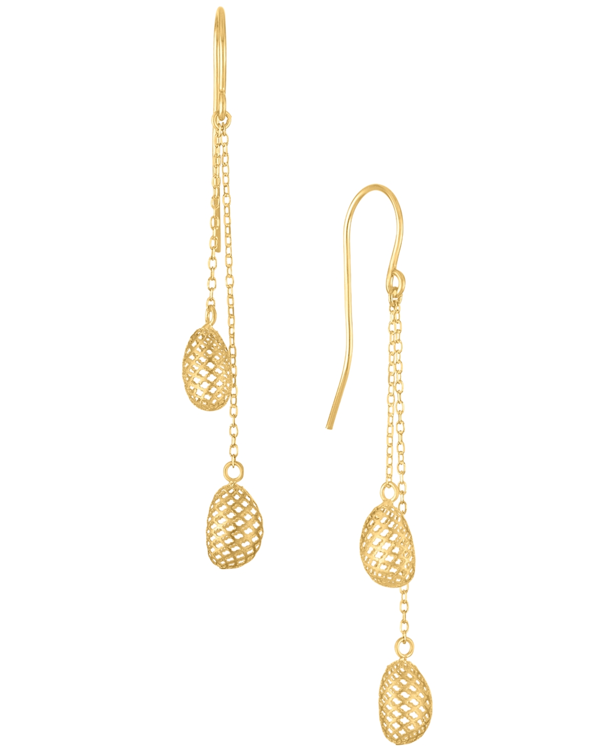 Click here for Macys Polished Textured Bead Drop Earrings in 10k... prices