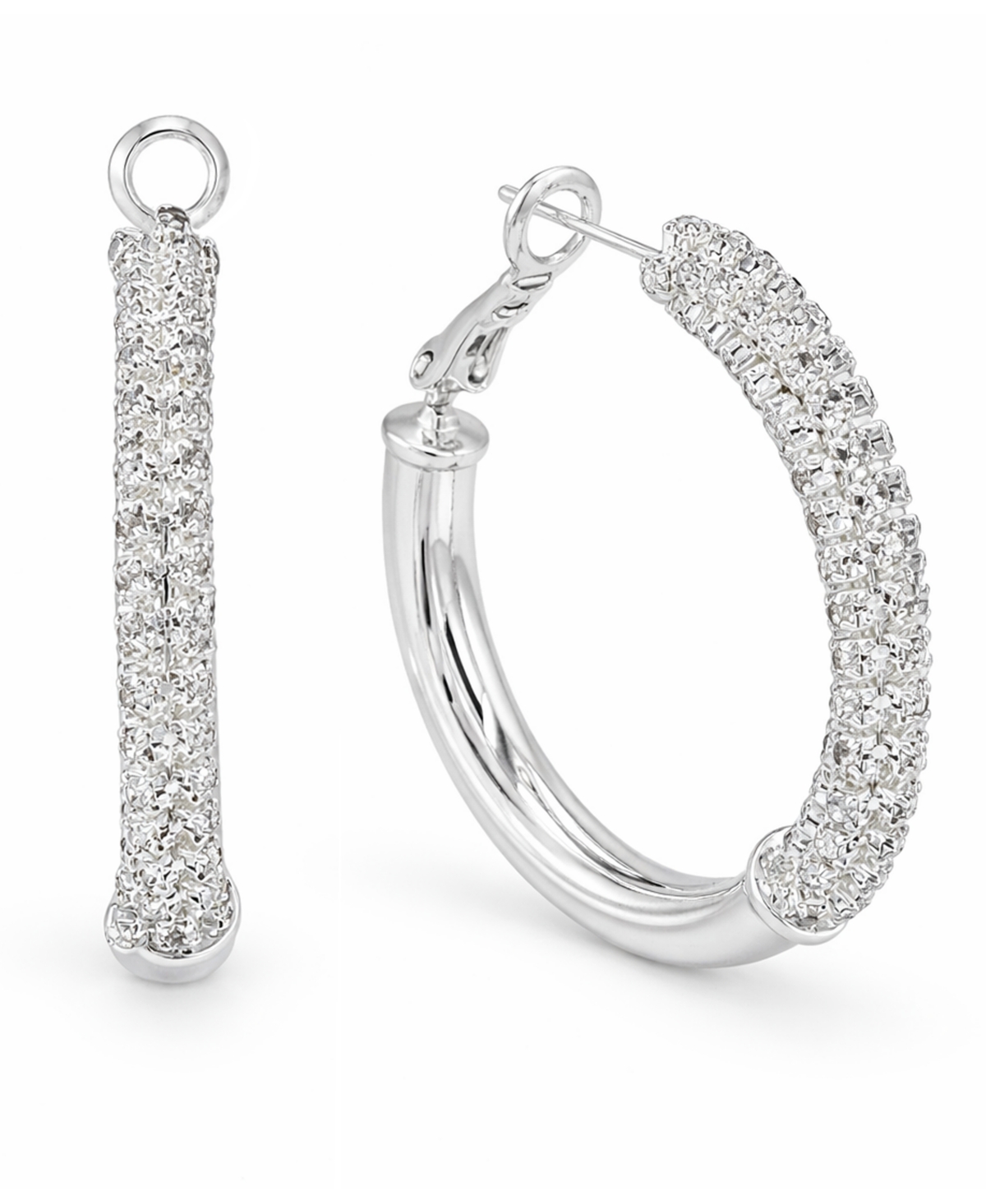 Click here for And Now This Crystal Stones Hoop Earrings - Silver prices