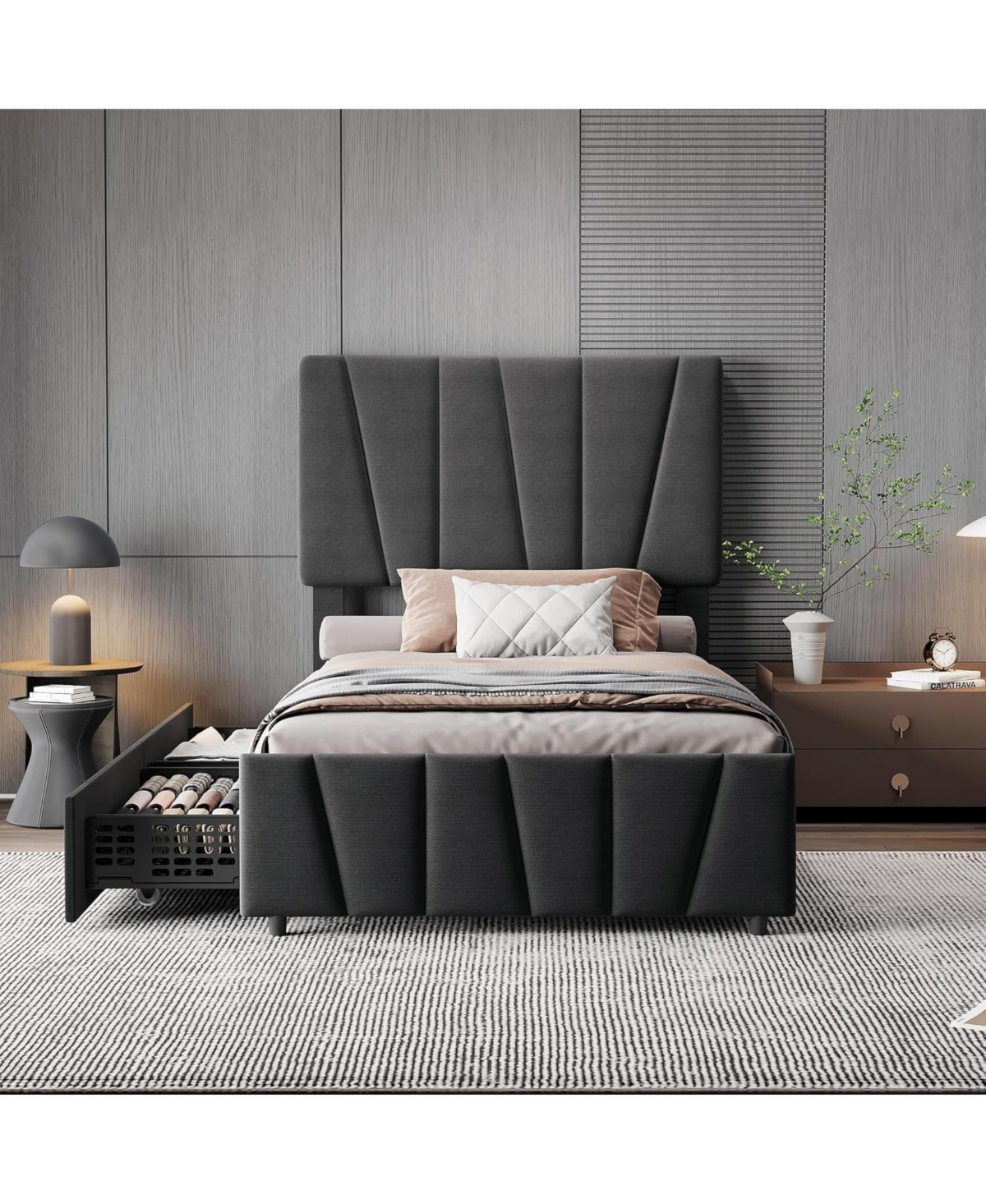 Click here for gaomon Bed Frame with Adjustable Headboard and 4 S... prices