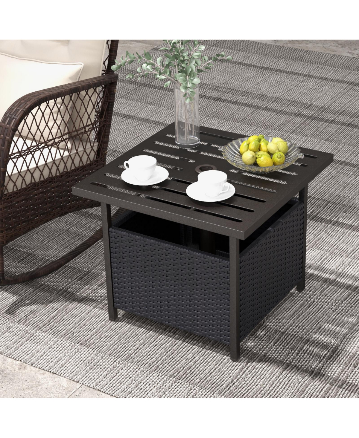 Click here for sumyeg Outdoor Patio Rattan Wicker Side Table with... prices