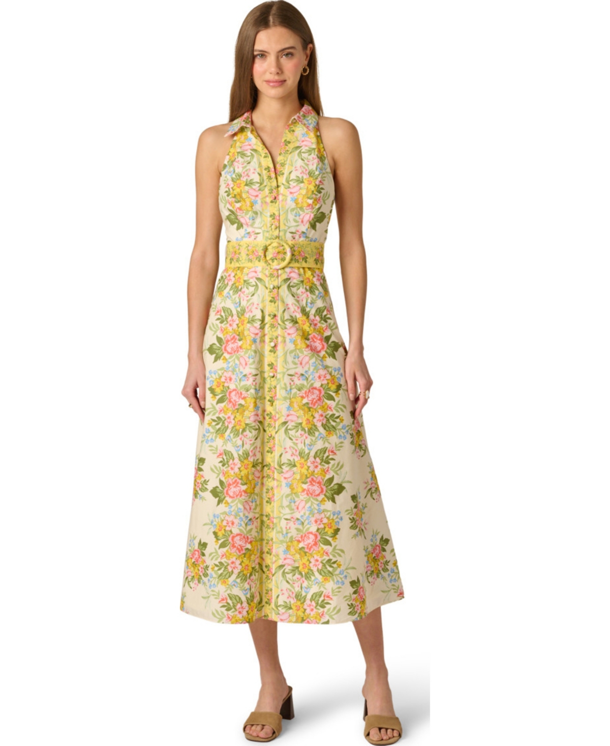 Click here for Adrianna Womens Printed Sleeveless Dress - Pale Ye... prices