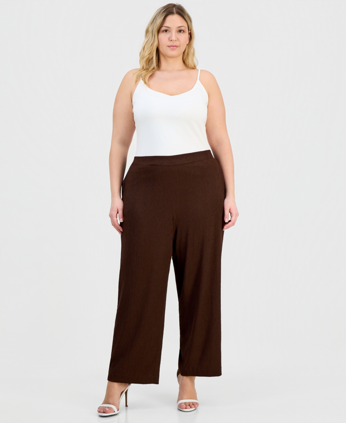Click here for Anne Klein Essentials Plus Size Pull-On Pants - Da... prices