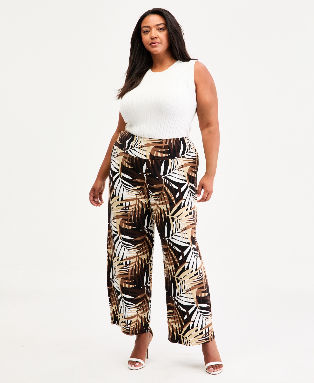 Click here for Anne Klein Plus Size High-Rise Pull-On Wide-Leg Pa... prices
