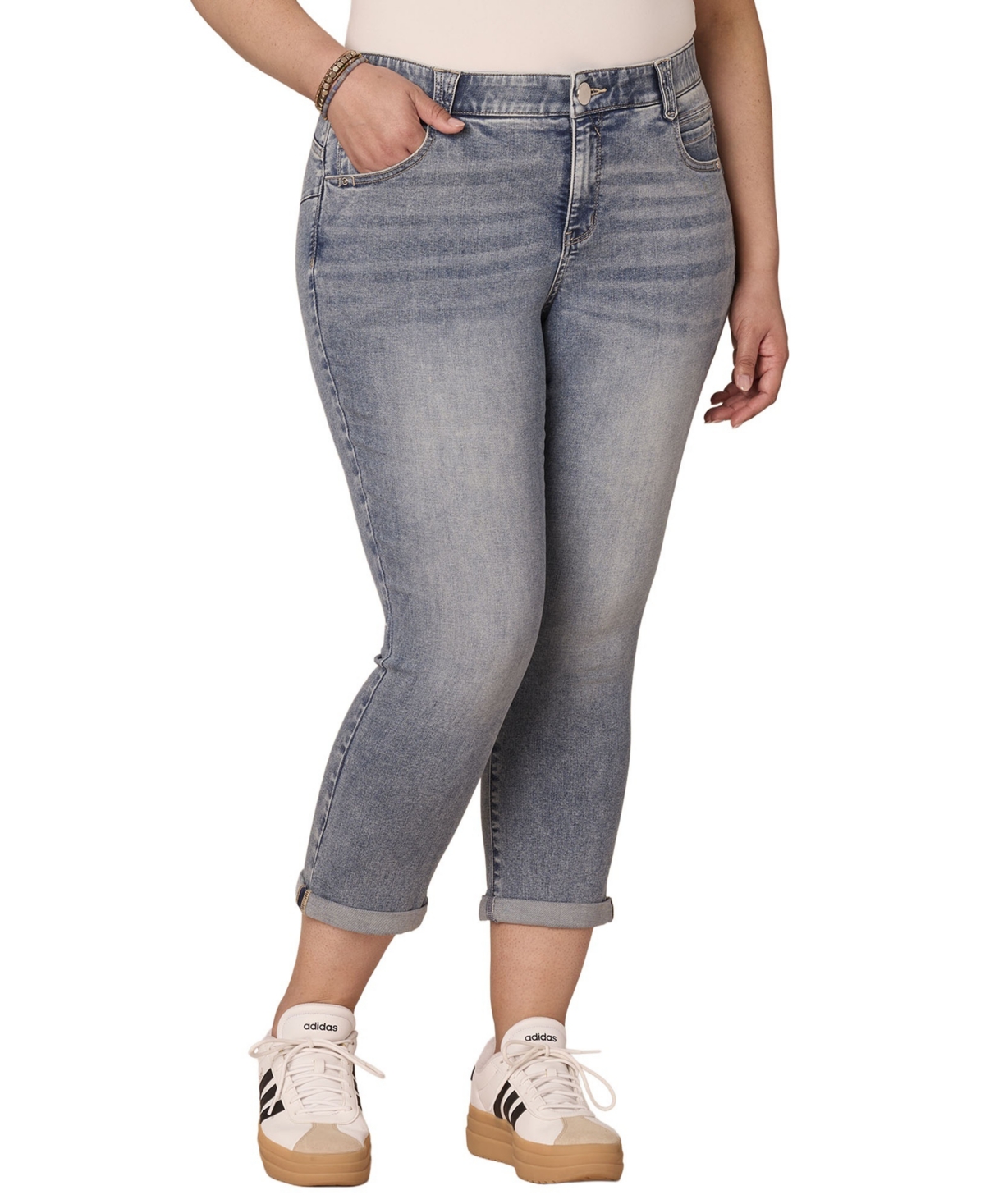 Click here for Democracy Plus Size Ankle-Length Mid-Rise Jeans -... prices