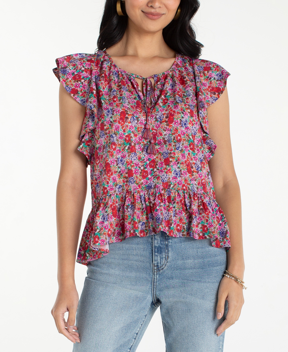 Click here for Liverpool Los Angeles Petite Flutter-Sleeve Peplum... prices