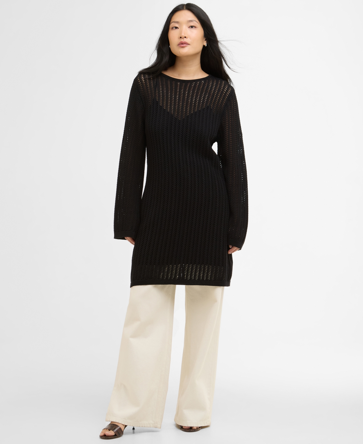 Click here for Barbour Womens Daya Knitted Mini Dress - Black prices