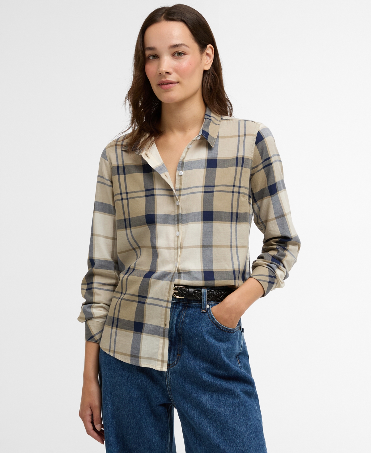 Click here for Barbour Womens Bredon Regular-Fit Checks Shirt - D... prices
