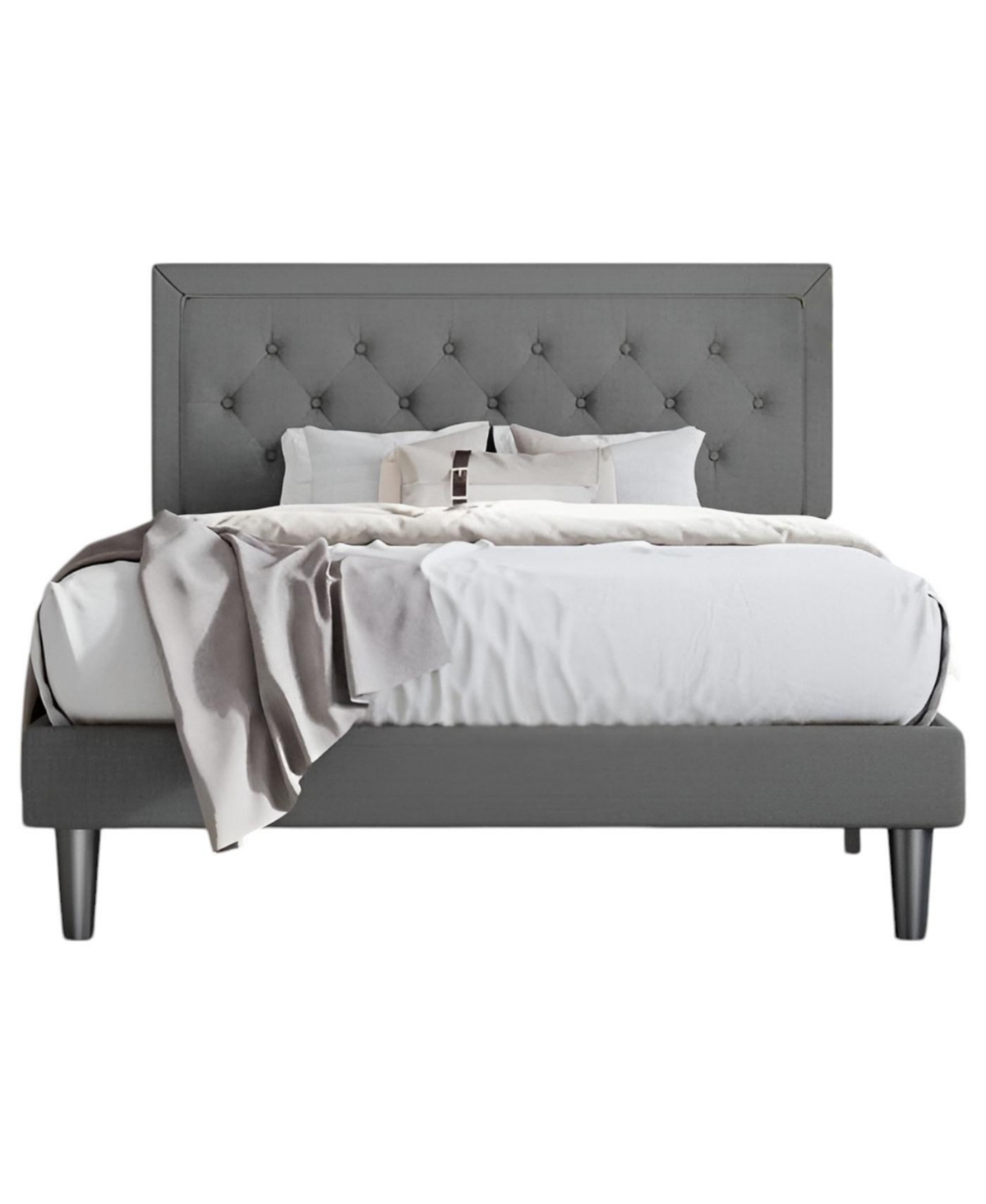 Click here for Linen Upholstered Platform Bed with Button-Tufted... prices
