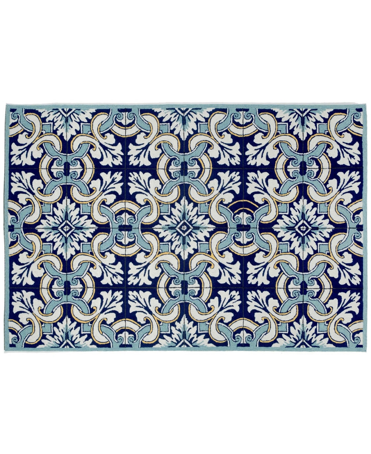 Click here for Liora Manne Ravella 2253 Floral Tile Blue 2 x 3 In... prices