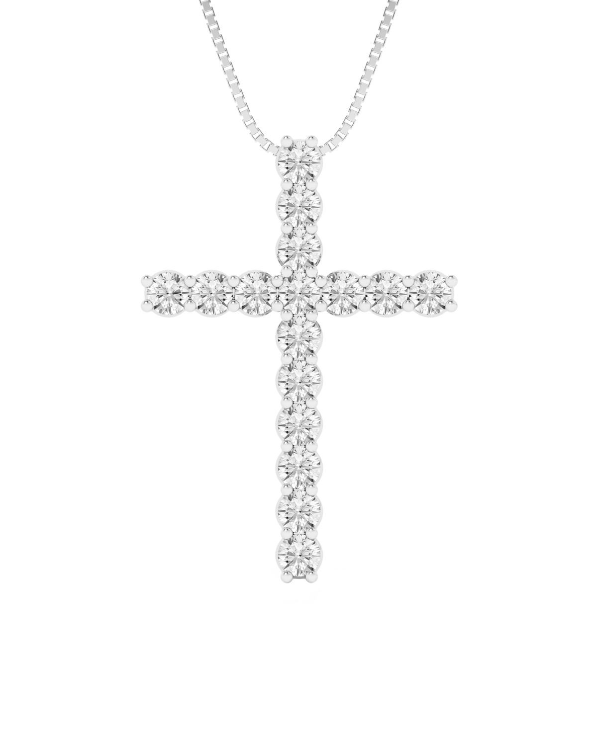 Click here for Macys Diamond (3-1/5 ct. t.w.) Cross Pendant Neckl... prices
