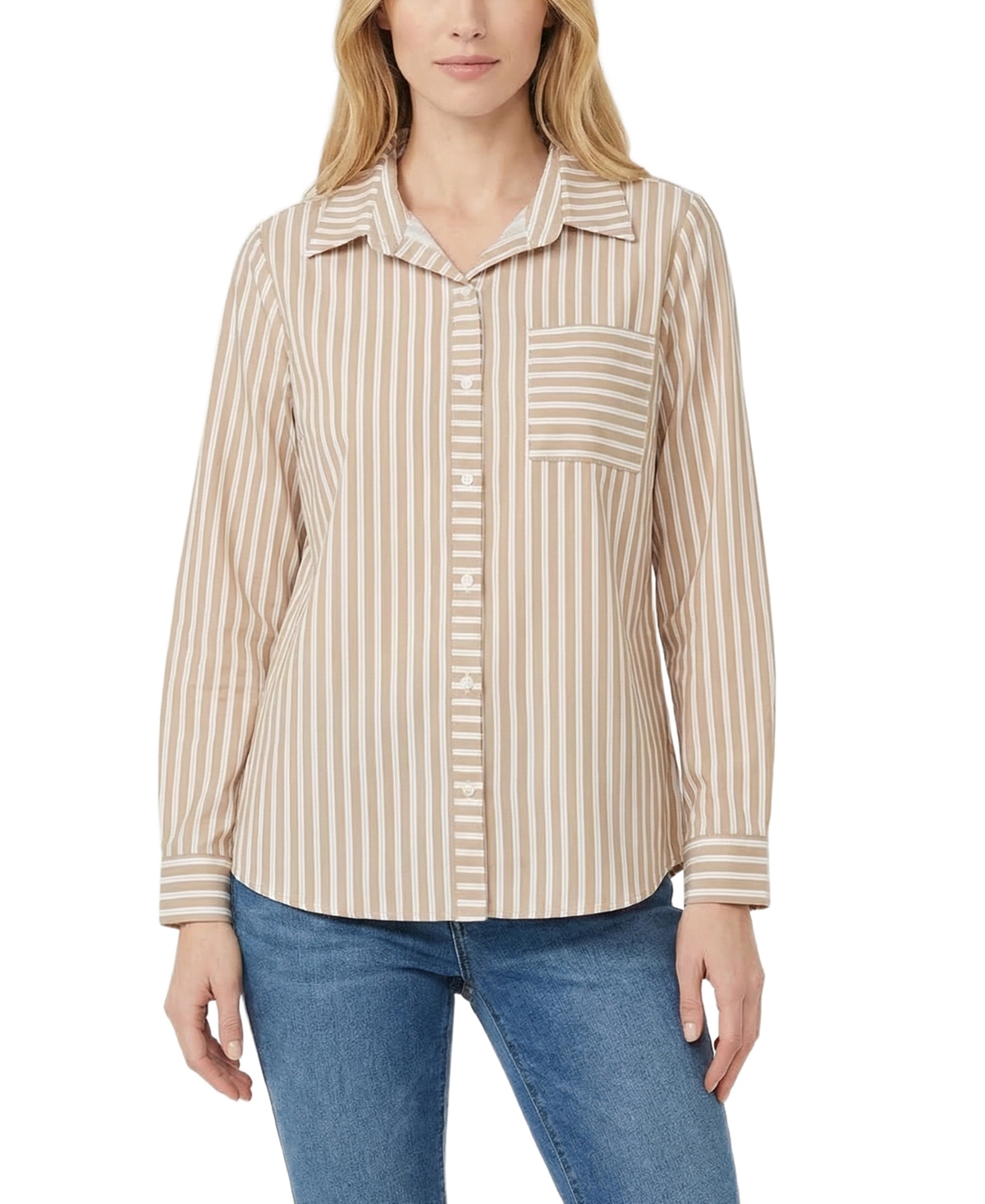 Click here for Ny Collection Womens Long-Sleeve Blouse with Chest... prices