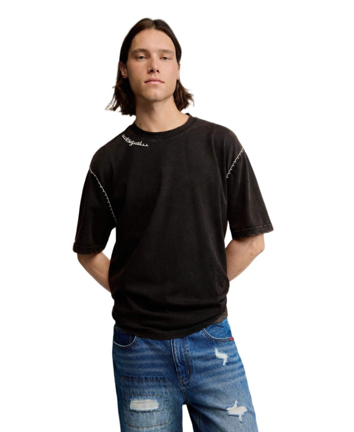 Click here for Desigual Mens Plain t-shirt detail - Black prices