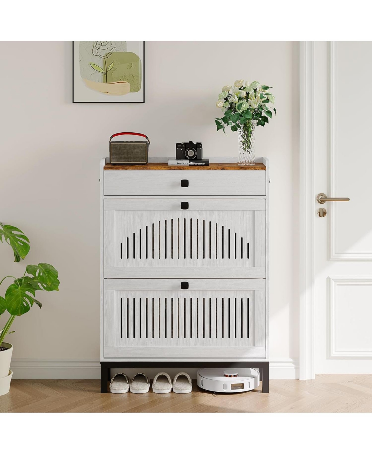 Click here for gaomon Modern Wooden Shoe Storage Cabinet - 2 Turn... prices