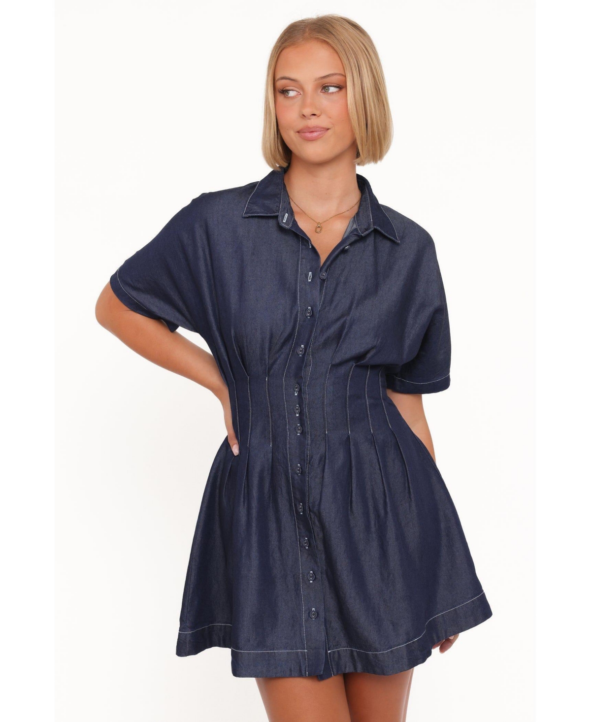 Click here for Petal and Pup Womens Davine Mini Dress - Blue prices