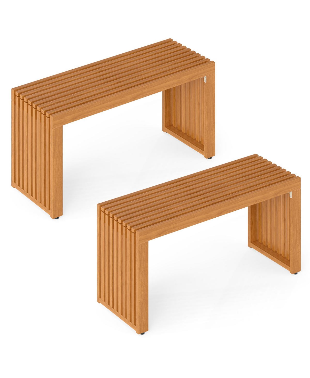 Click here for Gymax 2 Pcs 36 Inch Patio Bench All-Slat Acacia Wo... prices