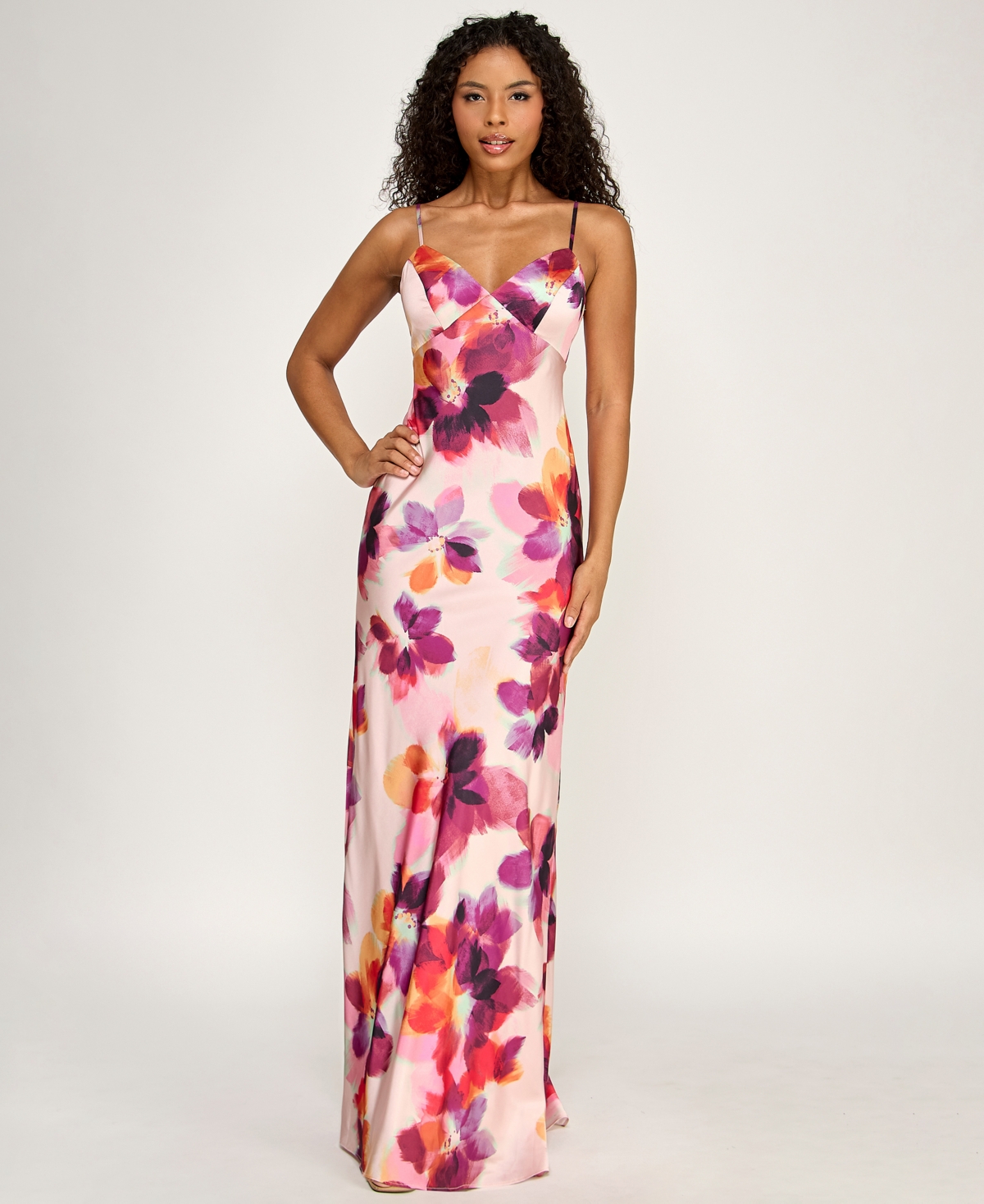 Click here for Seni & Cade Womens Printed Halter V-Neck Dress - B... prices