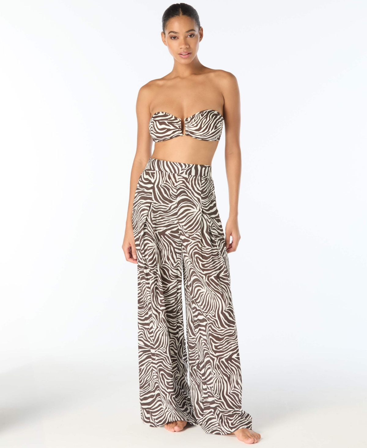 Click here for Vince Camuto Womens Printed Cover-Up Pants - Choco... prices