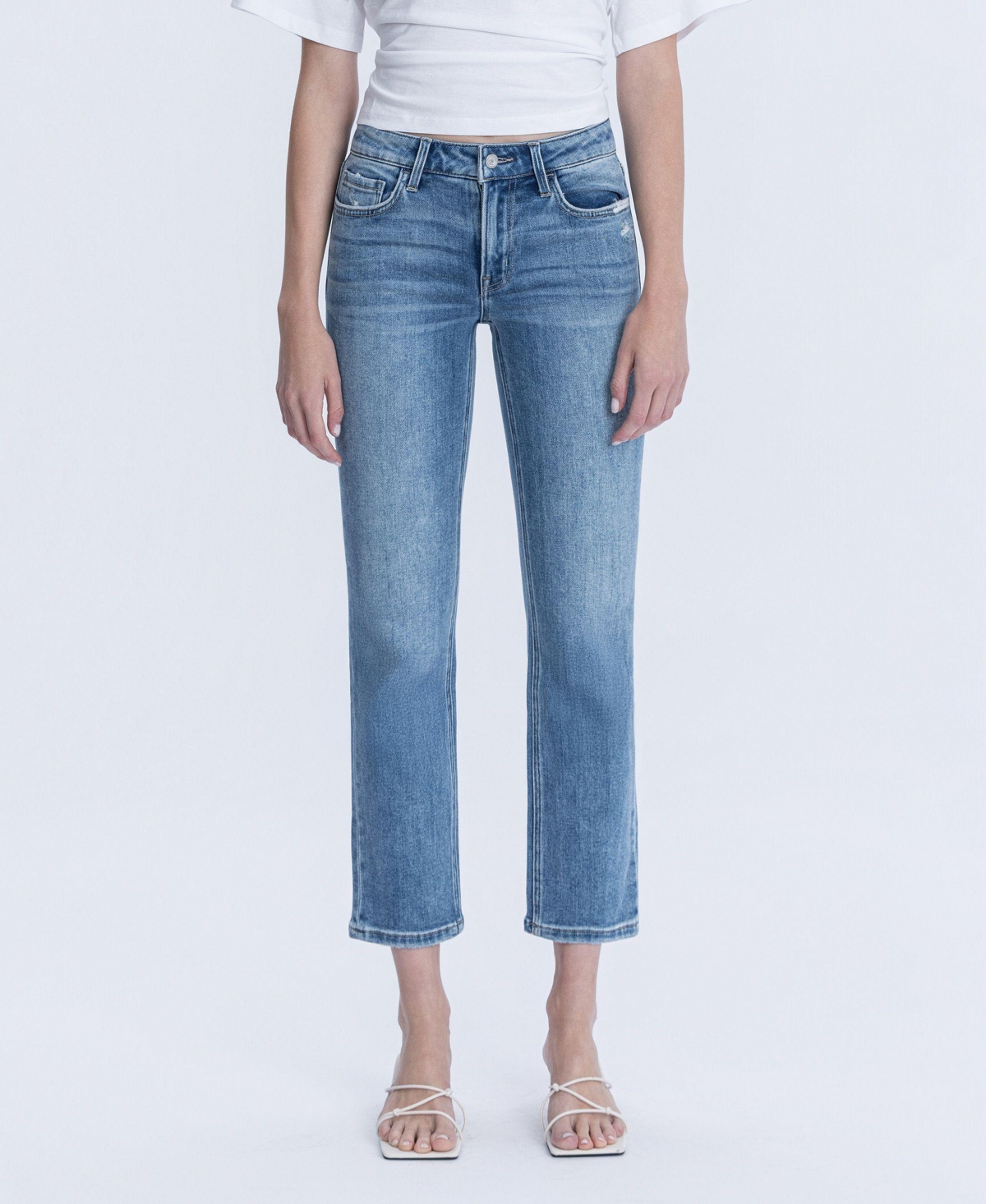 Click here for Vervet Womens Mid Rise Ankle Slim Straight Jeans -... prices