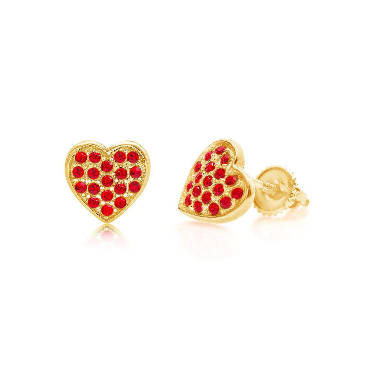 Click here for Chanteur Girls 18K Heart Earrings with Sterling Si... prices