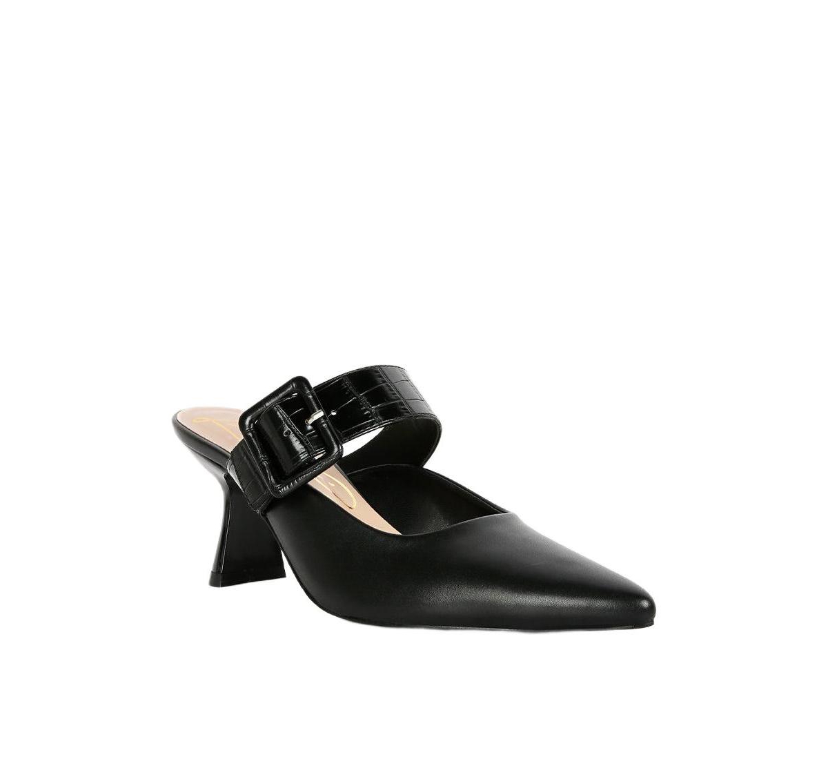 Click here for London Rag Womens Shein Star Slim Block Heel Mules... prices