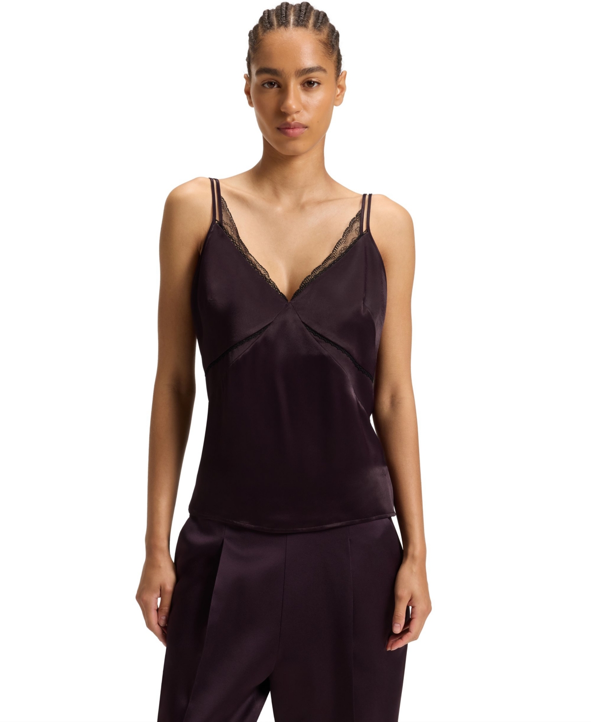 Click here for Boss by Hugo Boss Womens Satin Lace Trim Camisole... prices
