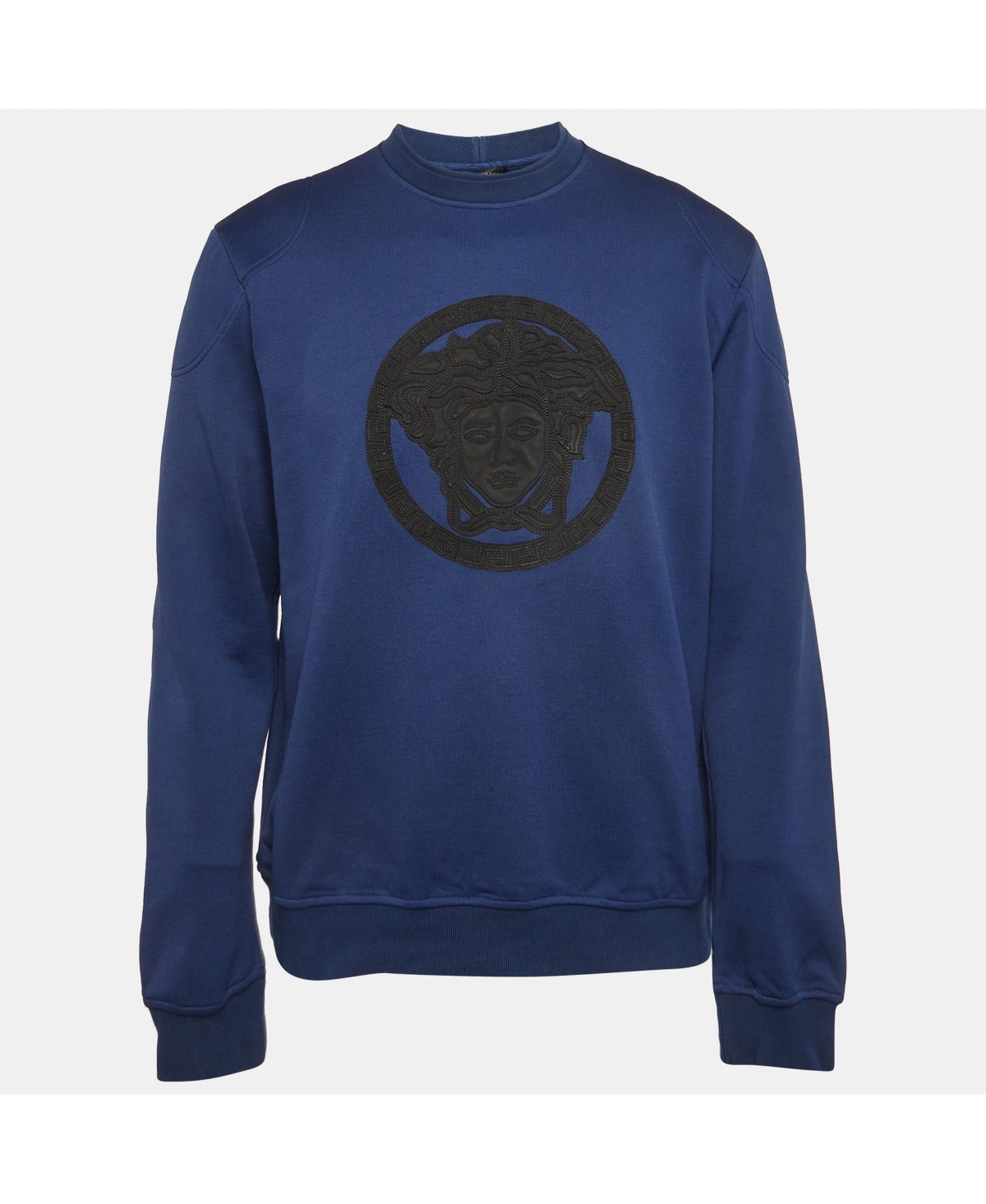 Click here for Pre-Owned Versace Mens Medusa Leather Trim Knit Cr... prices