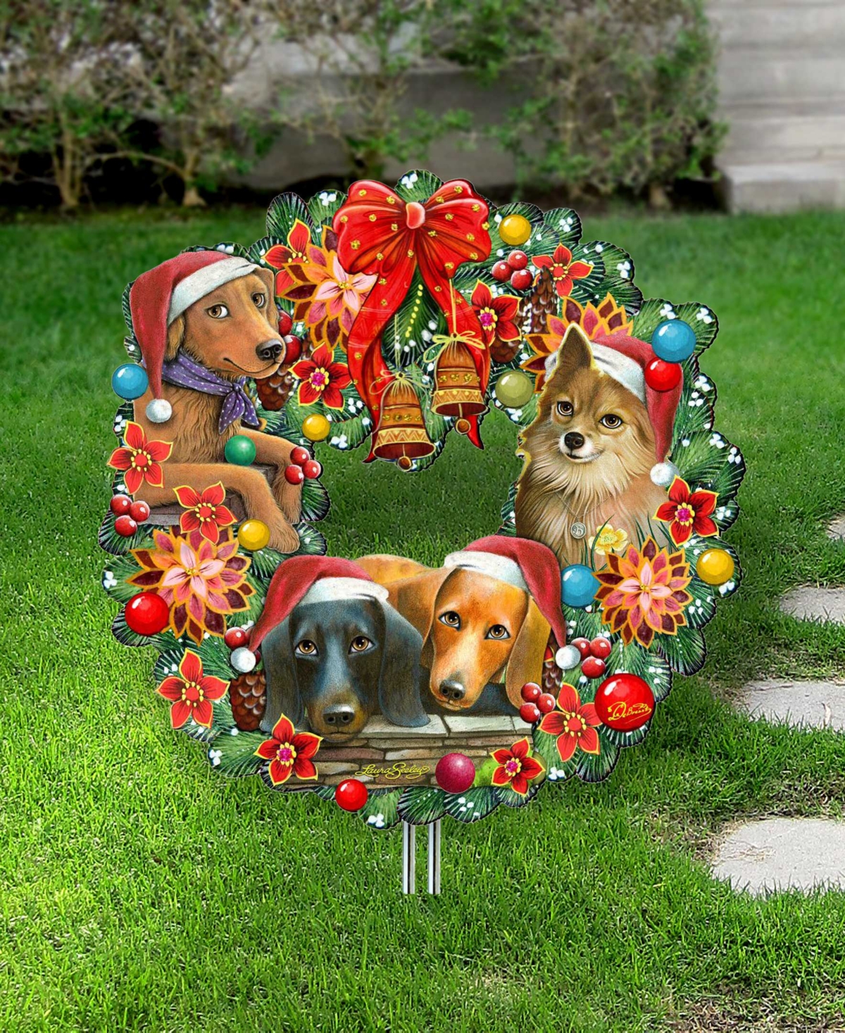 Click here for Designocracy Christmas Friends Puppy Wreath Holida... prices
