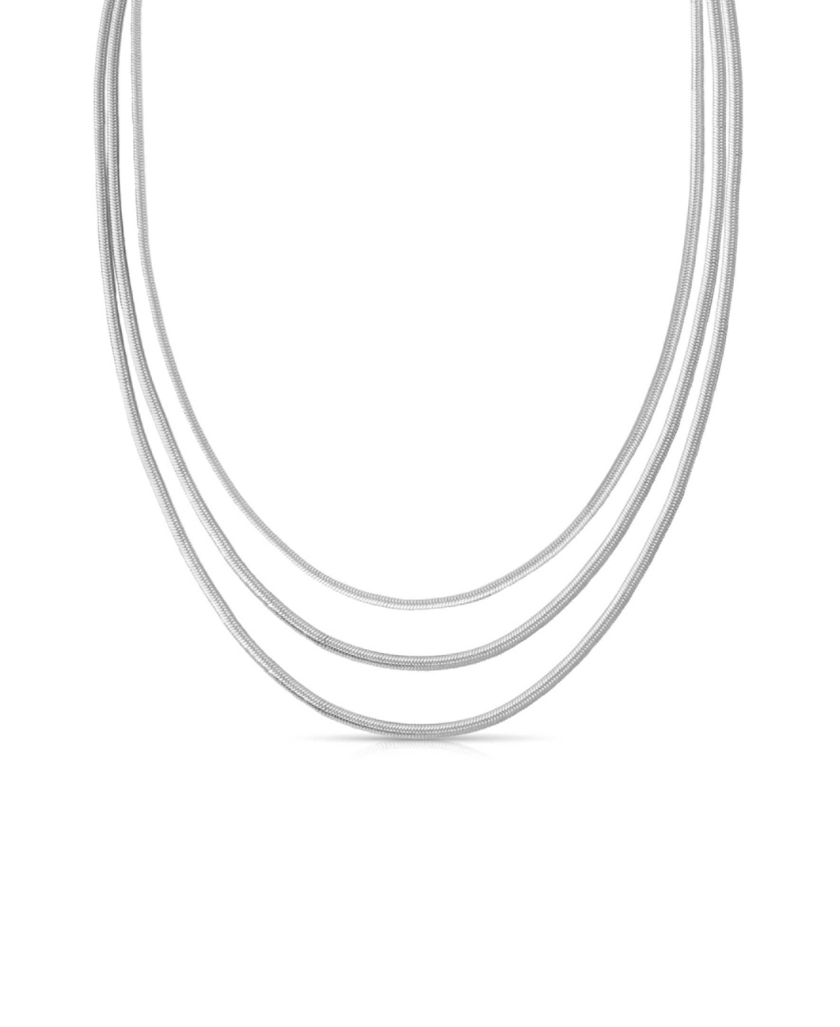 Click here for Ettika Triple Snake Chain Layered Necklace - Silve... prices