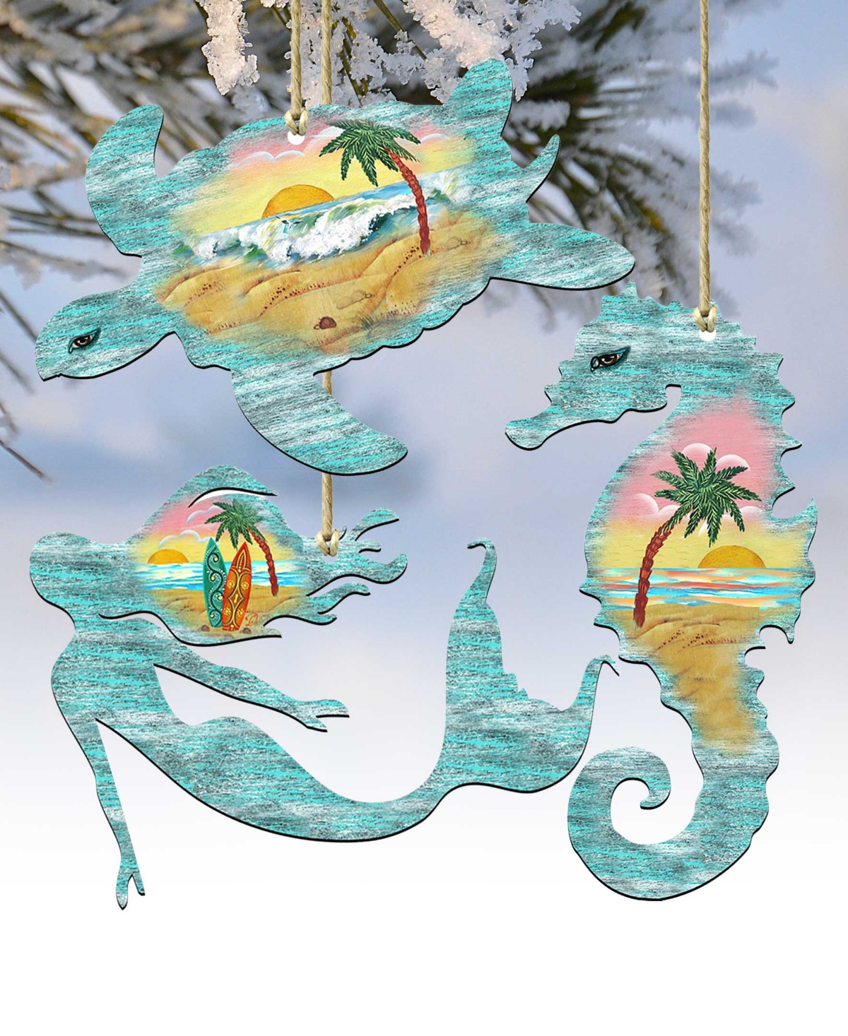 Click here for Designocracy Sea Turtle  Mermaid  Seahorse Holiday... prices