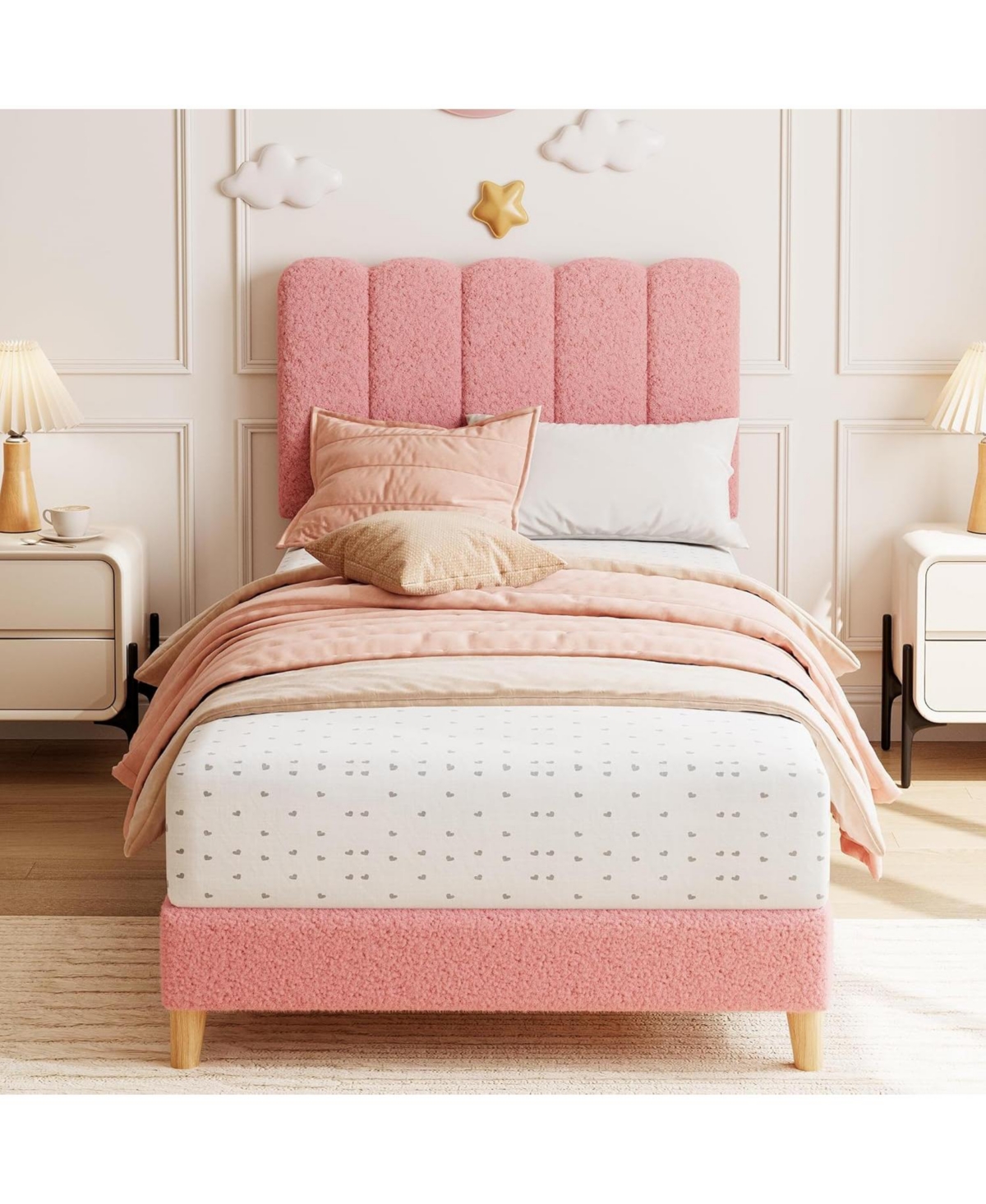 Click here for gaomon Bed Frame  Boucle Upholstered Platform Bed... prices