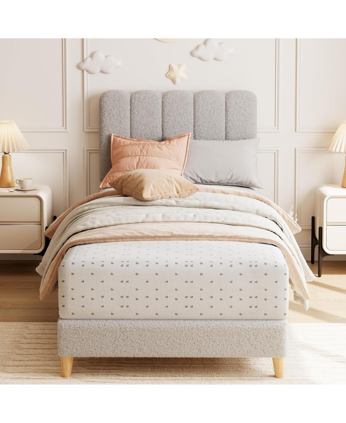 Click here for gaomon Bed Frame  Boucle Upholstered Platform Bed... prices