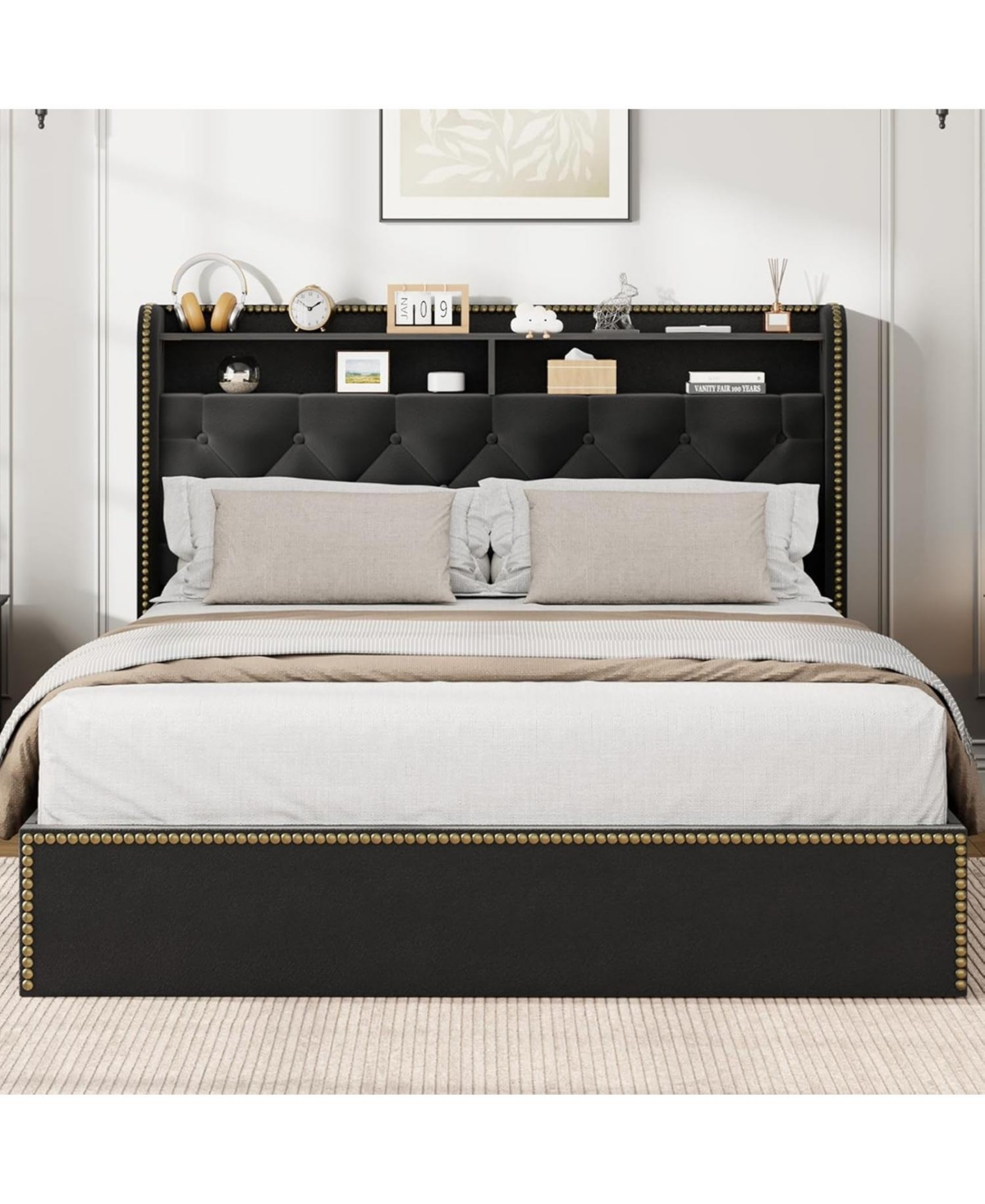 Click here for gaomon Upholstered Bed Frame with Storage Drawers... prices