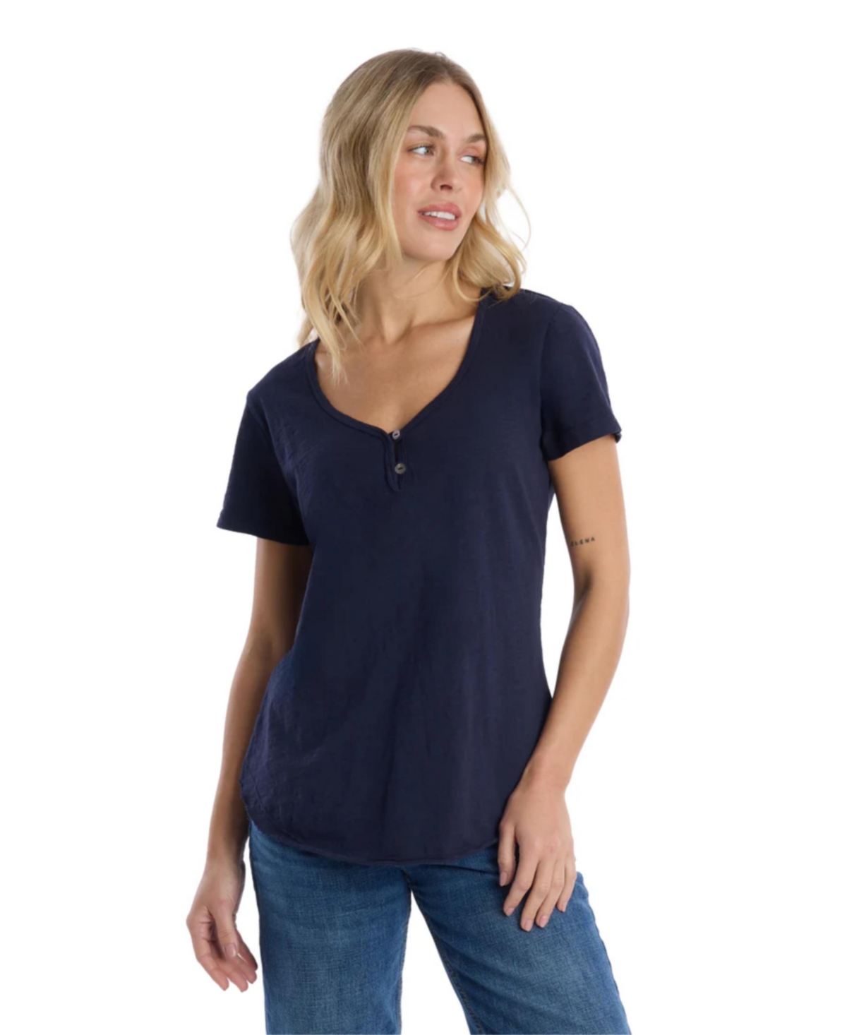 Click here for Wilt Clothing Womens V-Neck Henley Short Sleeve Te... prices