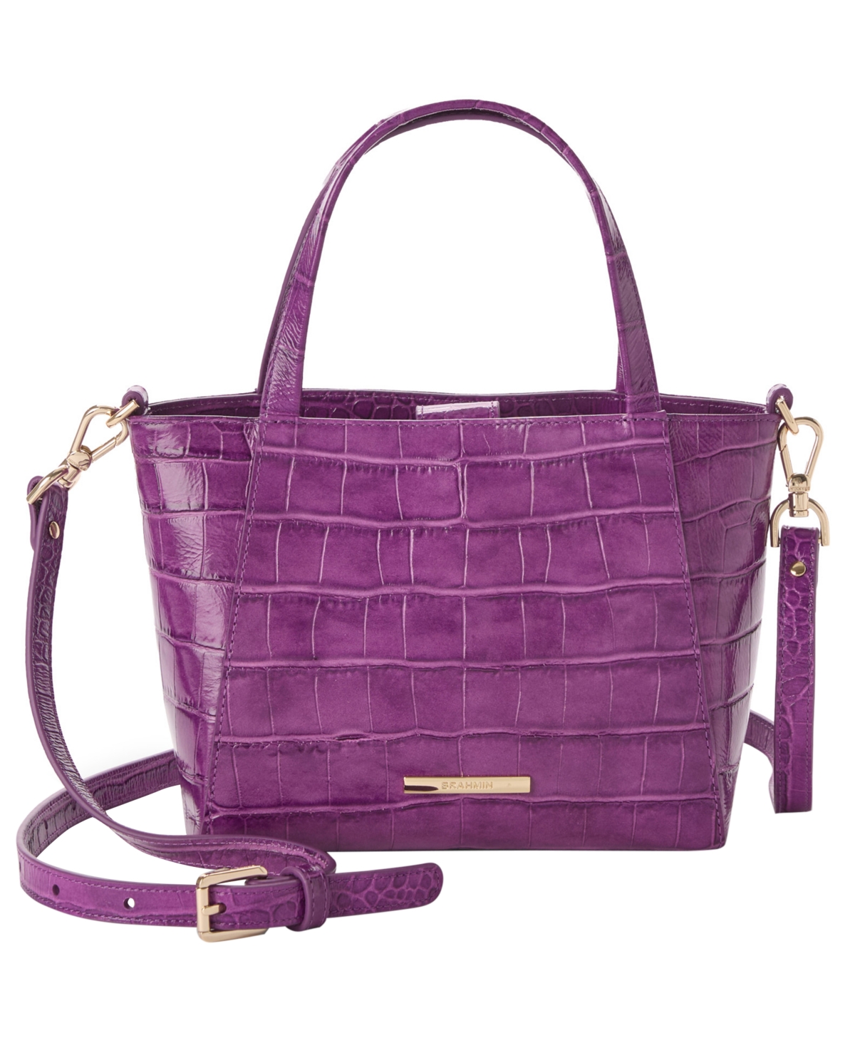 Click here for Brahmin Small Mona Alba Small Tote Bag - Purple prices