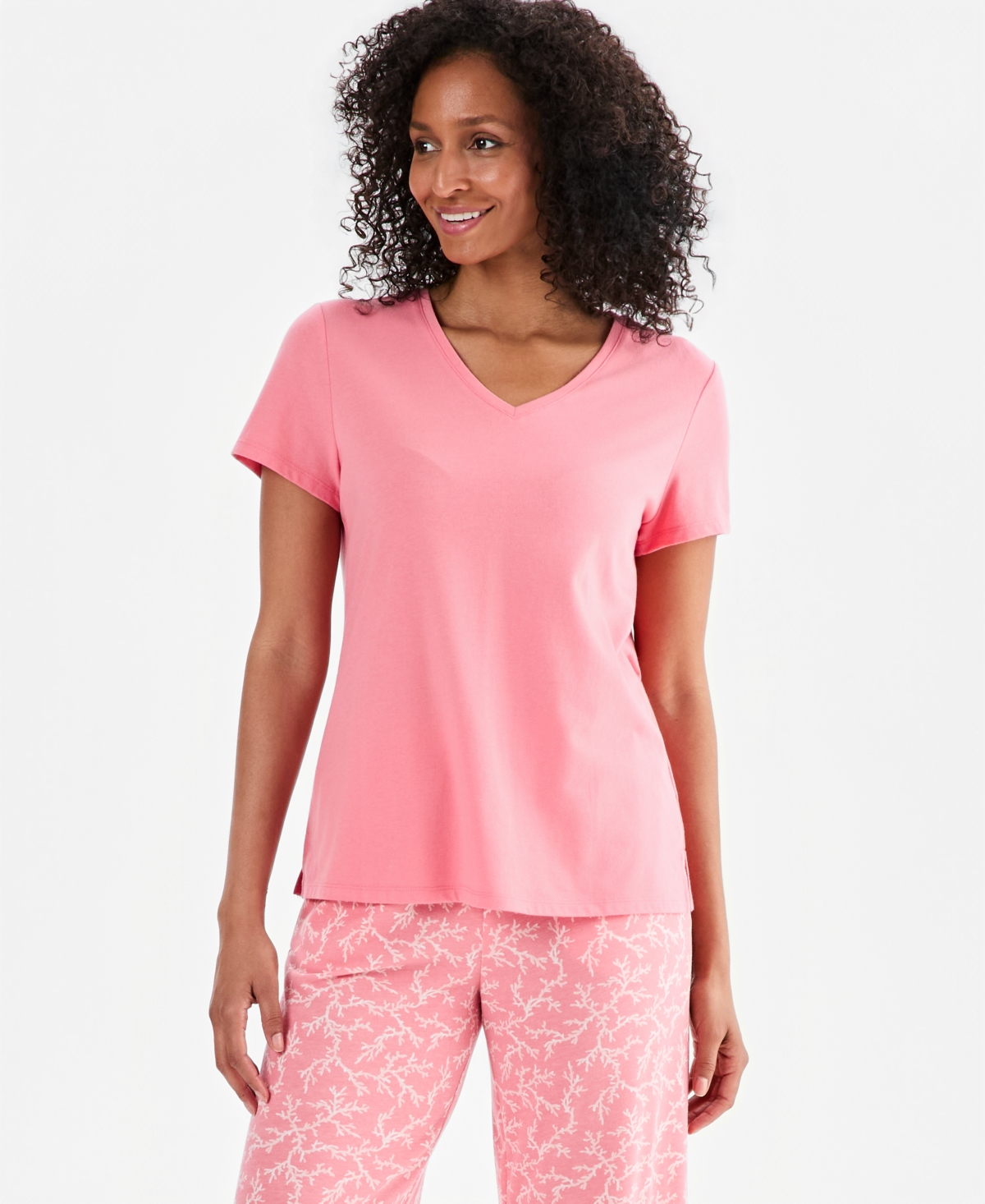 Click here for Charter Club Womens Solid V-Neck Short-Sleeve Slee... prices
