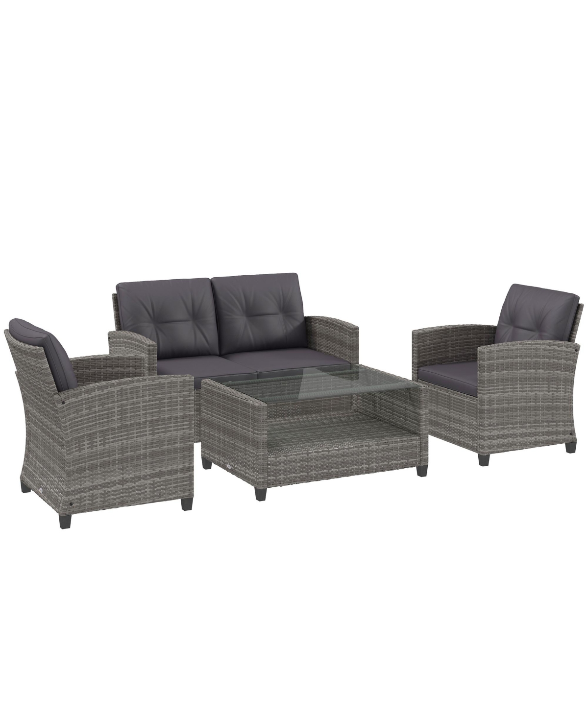 Click here for Outsunny 4 Piece Patio Furniture Set  Wicker Loves... prices