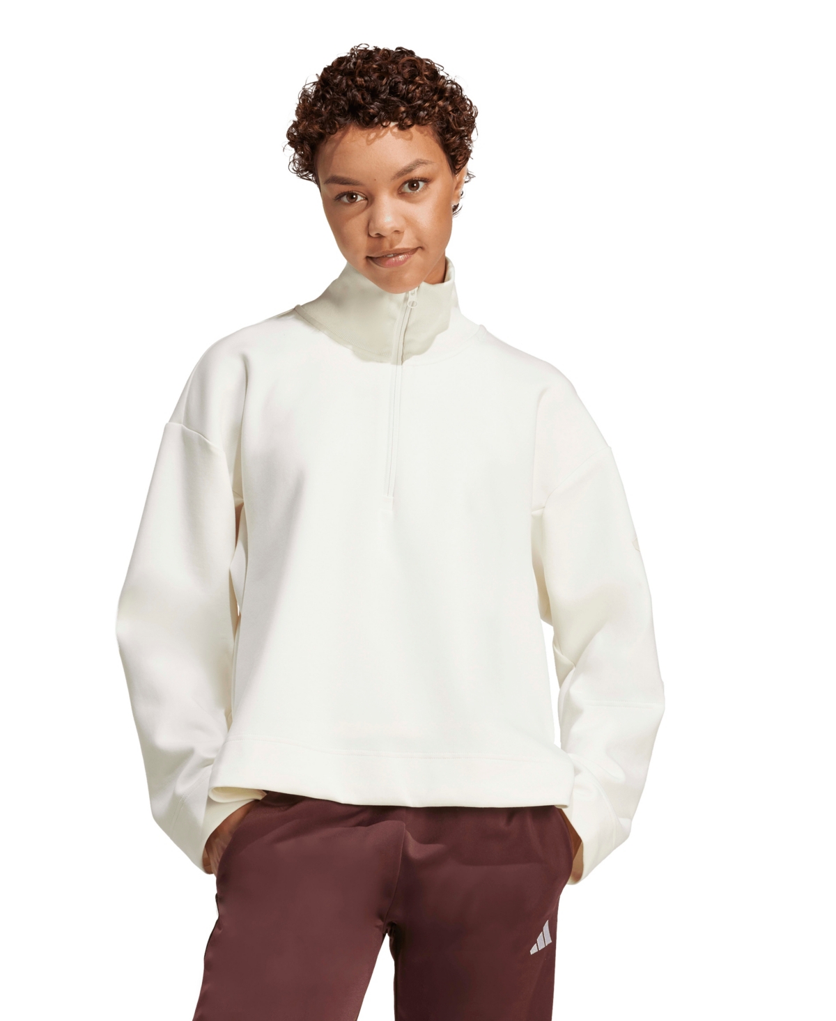 Click here for adidas Womens All Szn Soft Lux Quarter-Zip Sweatsh... prices