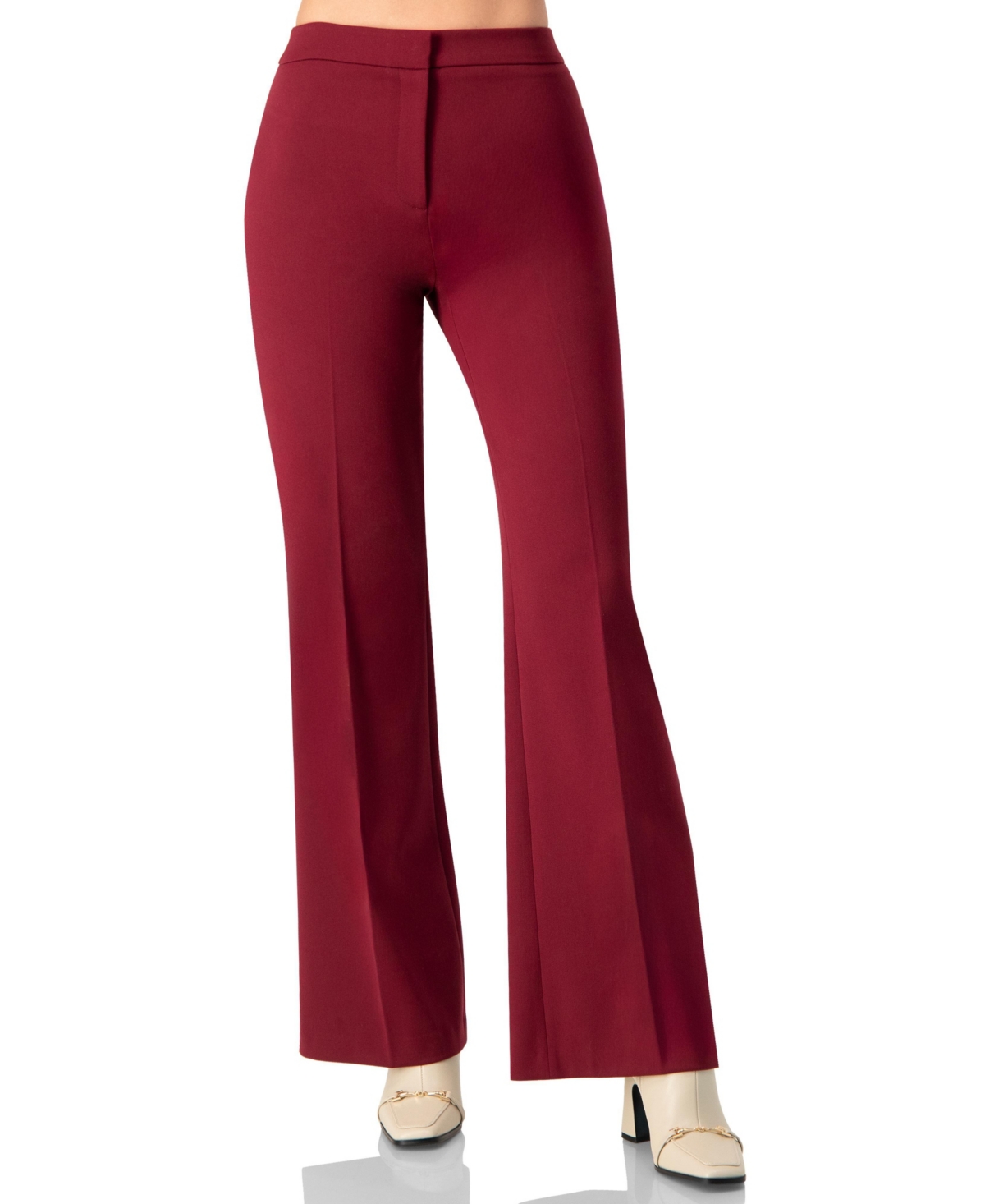 Click here for Ivonne Womens Flared Solid Pants - Wine prices