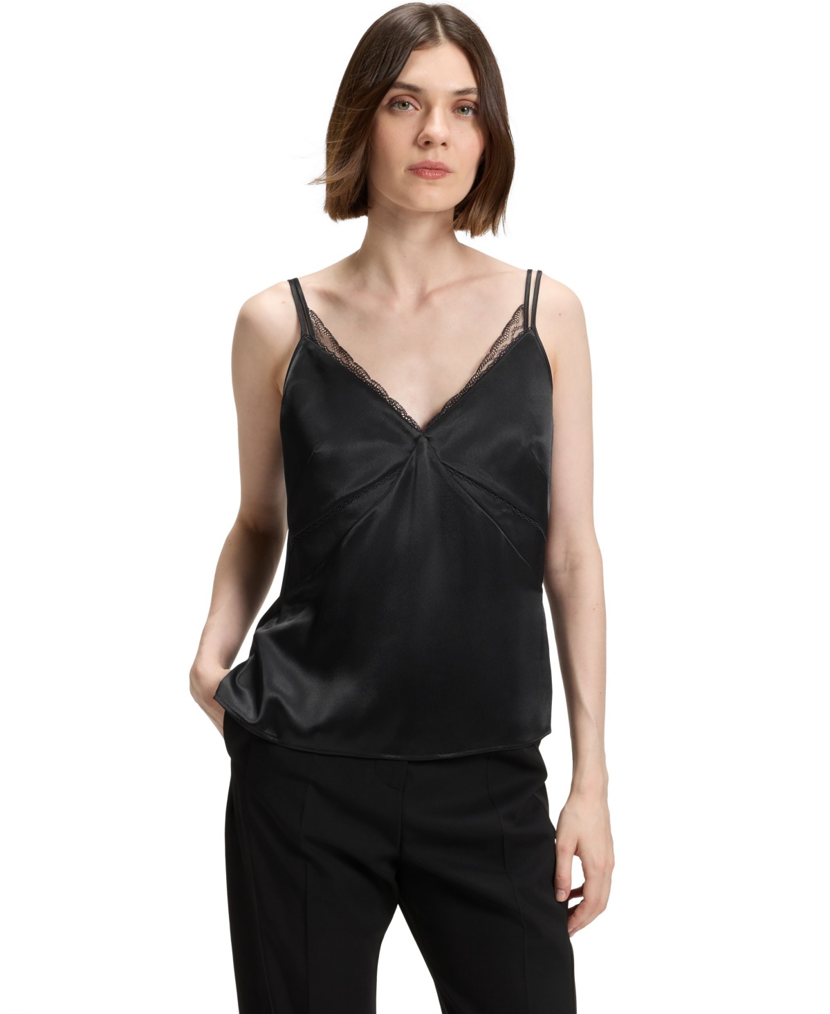 Click here for Boss by Hugo Boss Womens Satin Lace Trim Camisole... prices