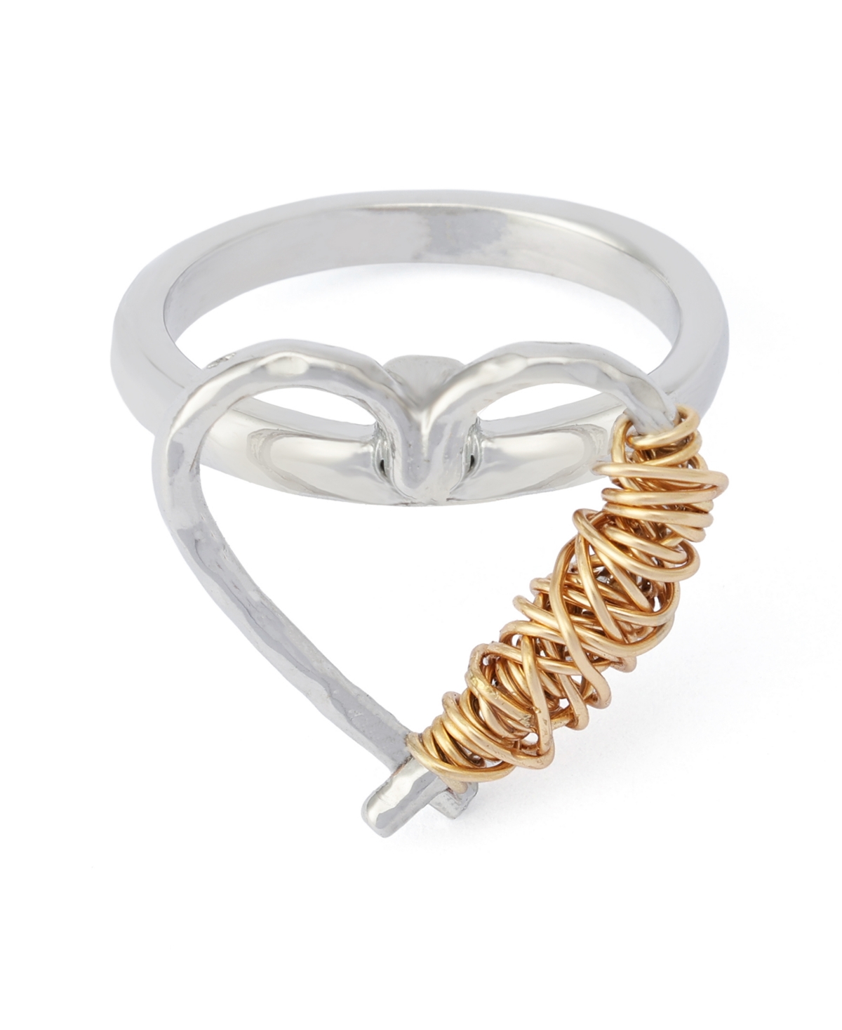 Click here for Robert Lee Morris Soho Two-Tone Heart Cocktail Rin... prices