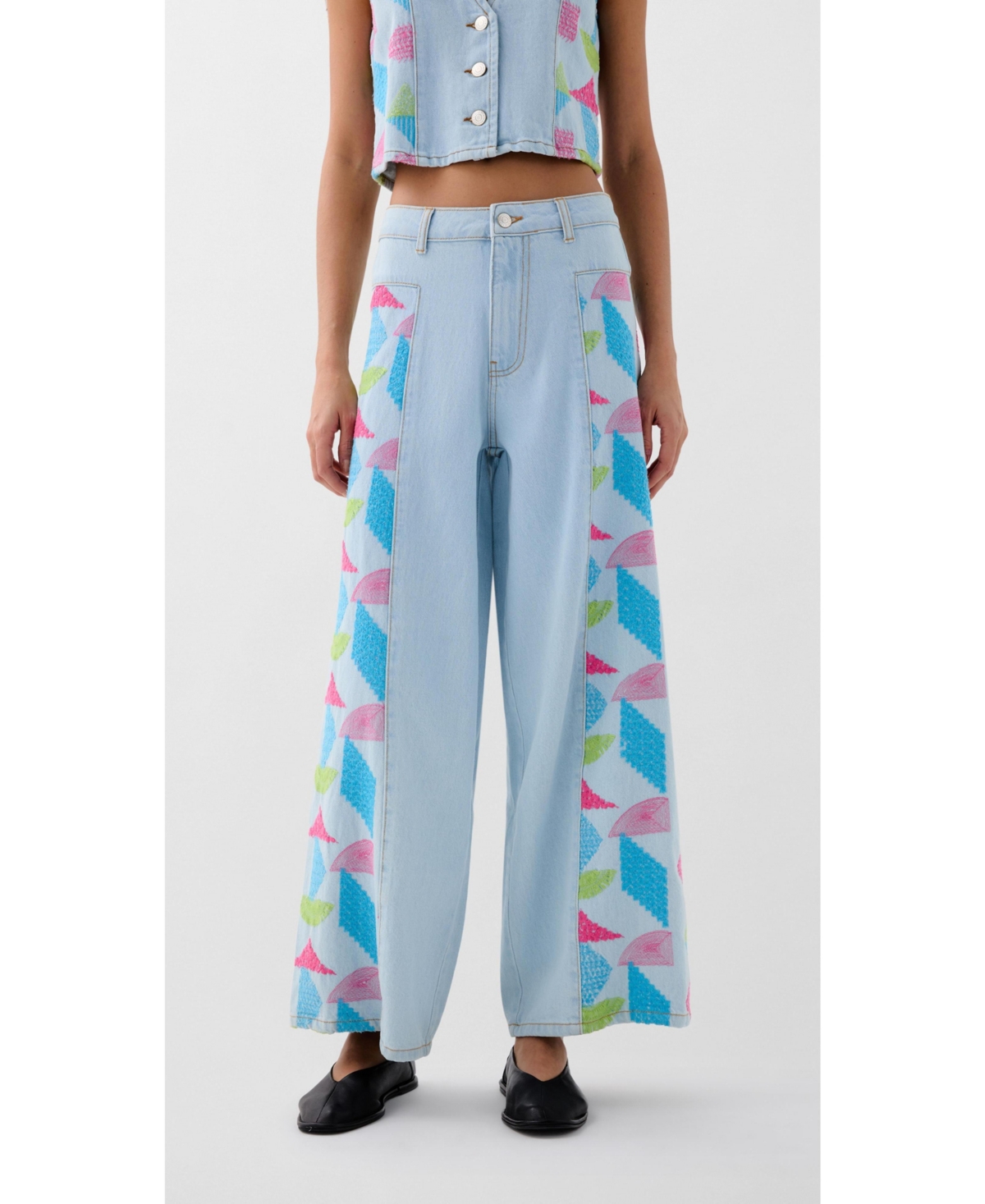 Click here for Scalpers Womens Culotte Embside Denim Pant - Light... prices