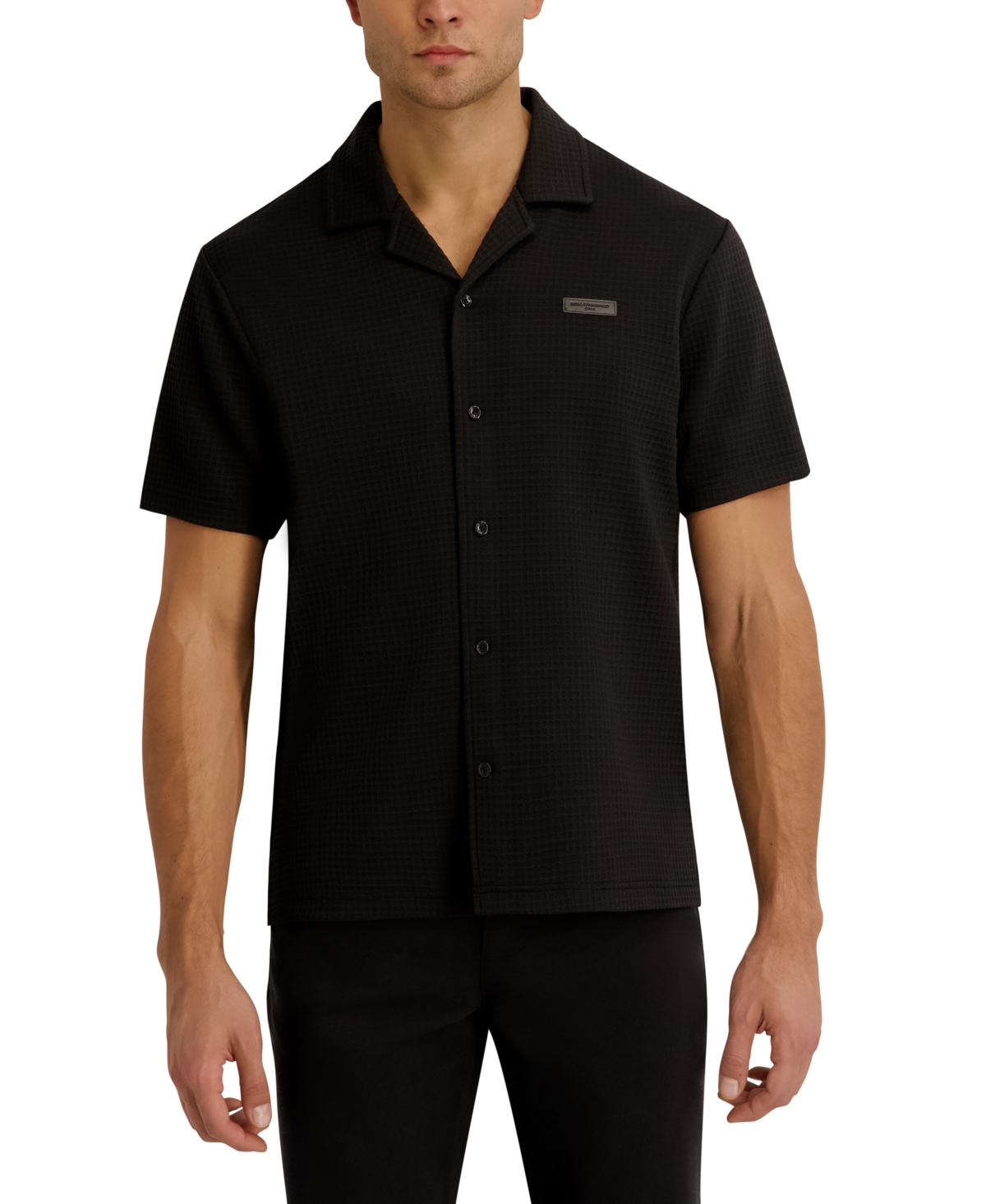 Click here for Karl Lagerfeld Paris Mens Open Weave Camp Collar S... prices