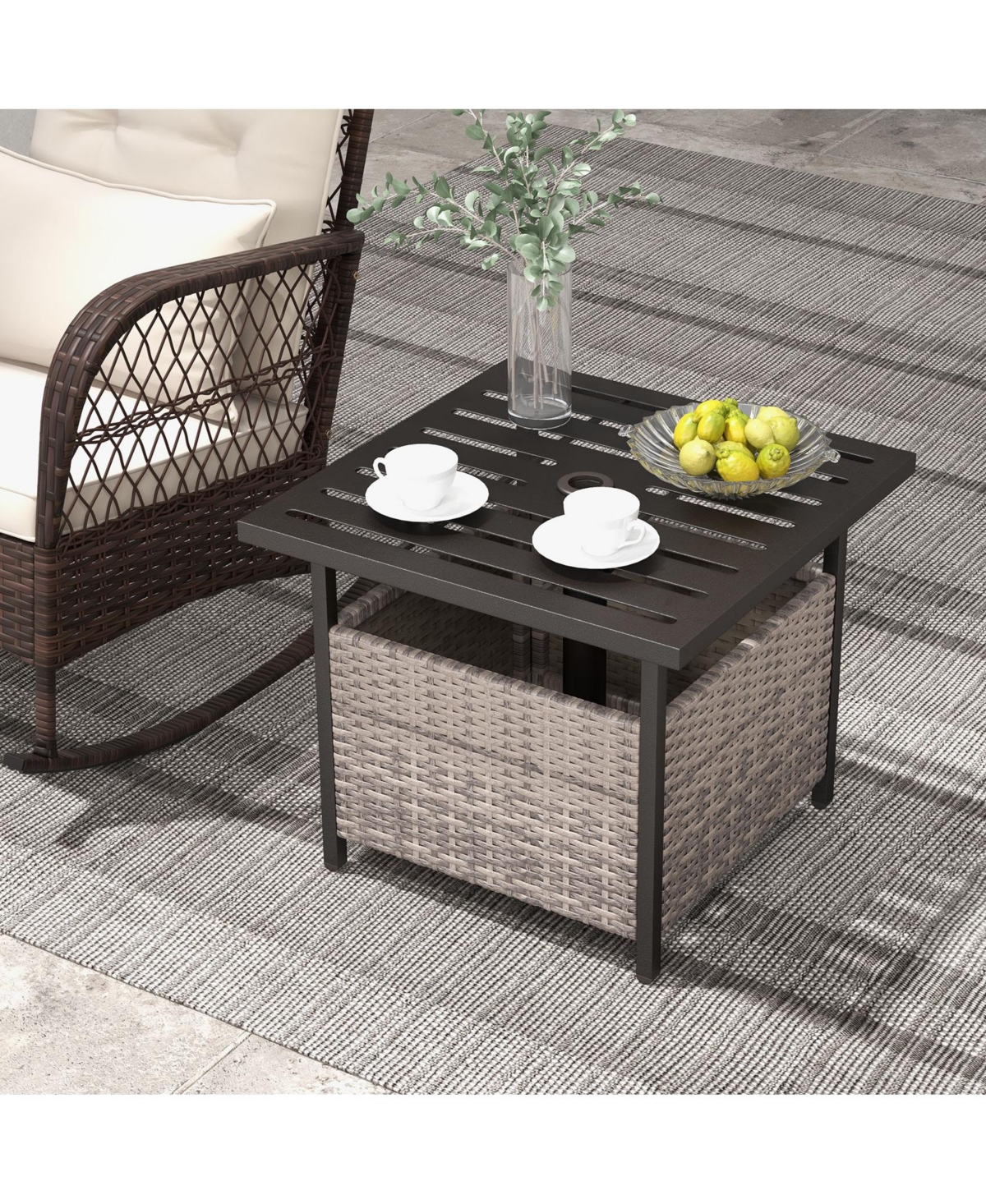 Click here for sumyeg Outdoor Patio Rattan Wicker Side Table with... prices