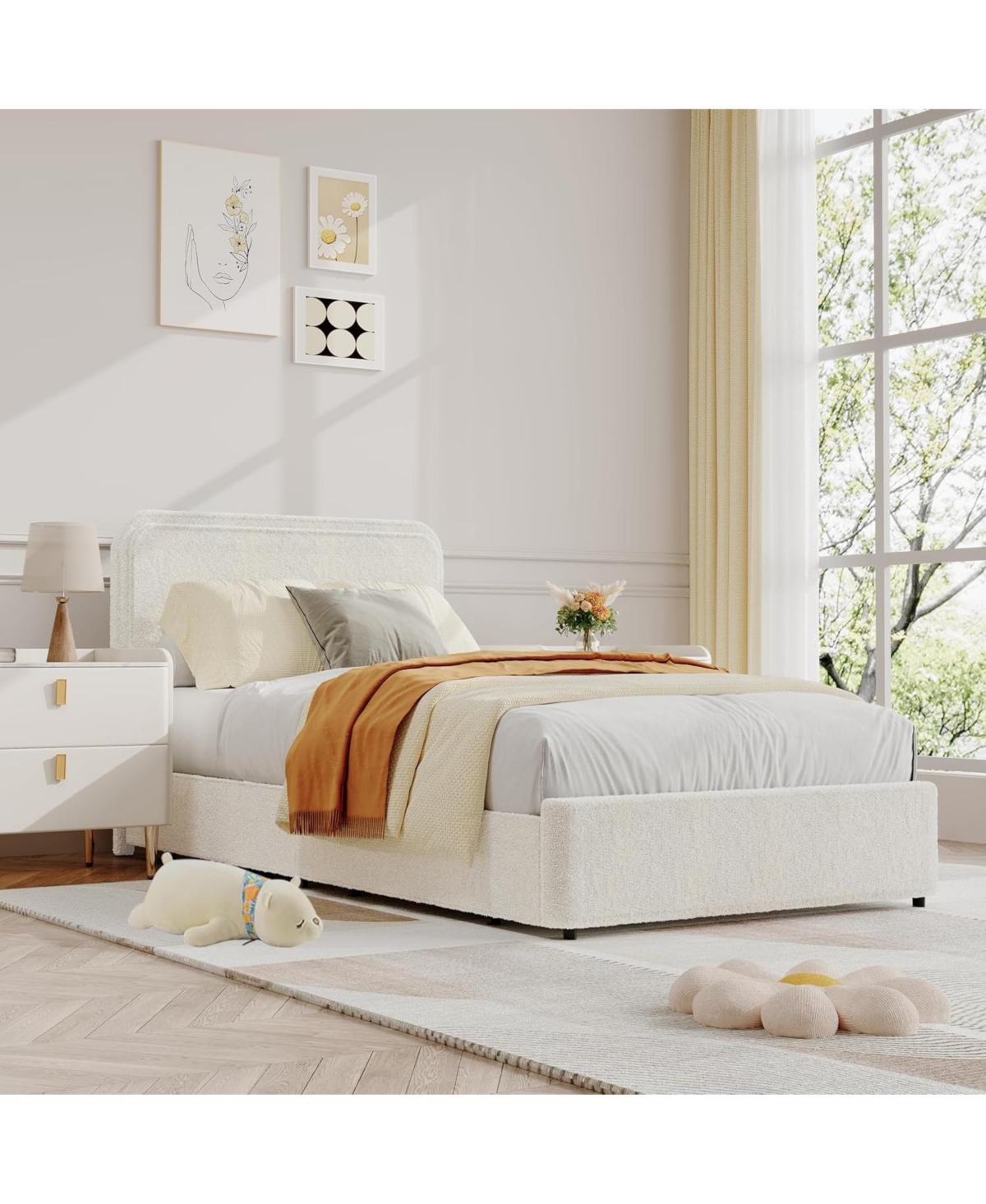 Click here for gaomon Bed Frame with Headboard  Boucle Upholstere... prices