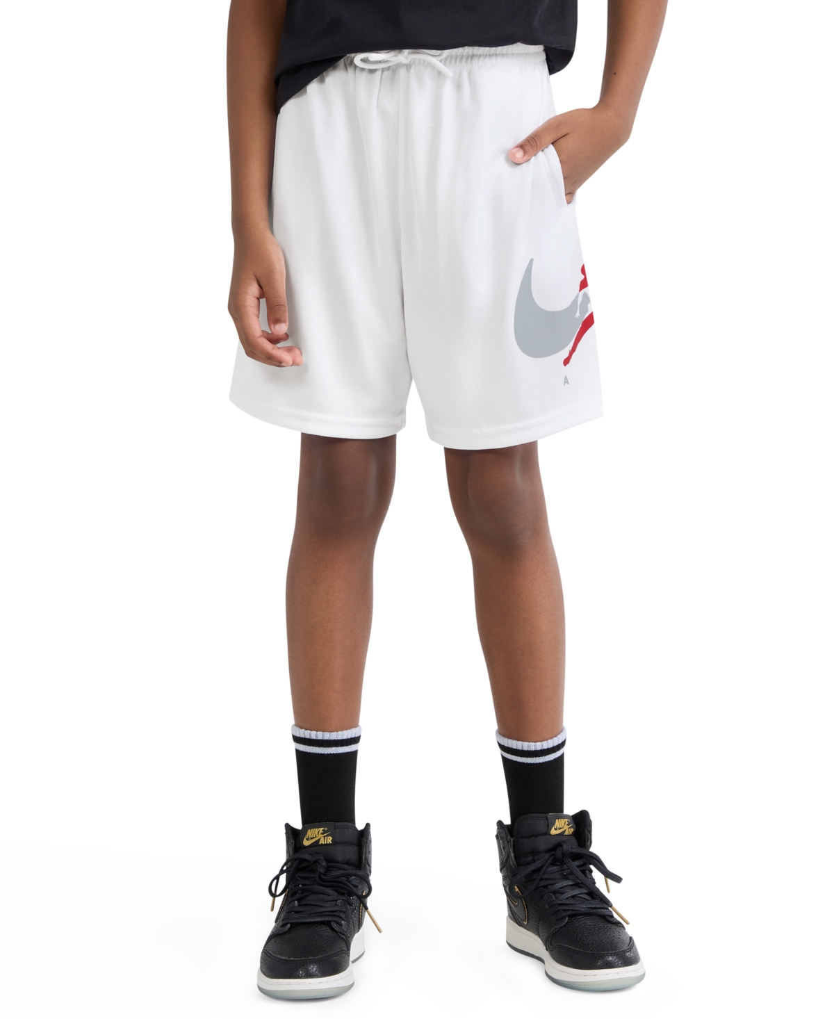 Click here for Jordan Boys 8-20 Graphic Varsity-Style Mesh Shorts... prices