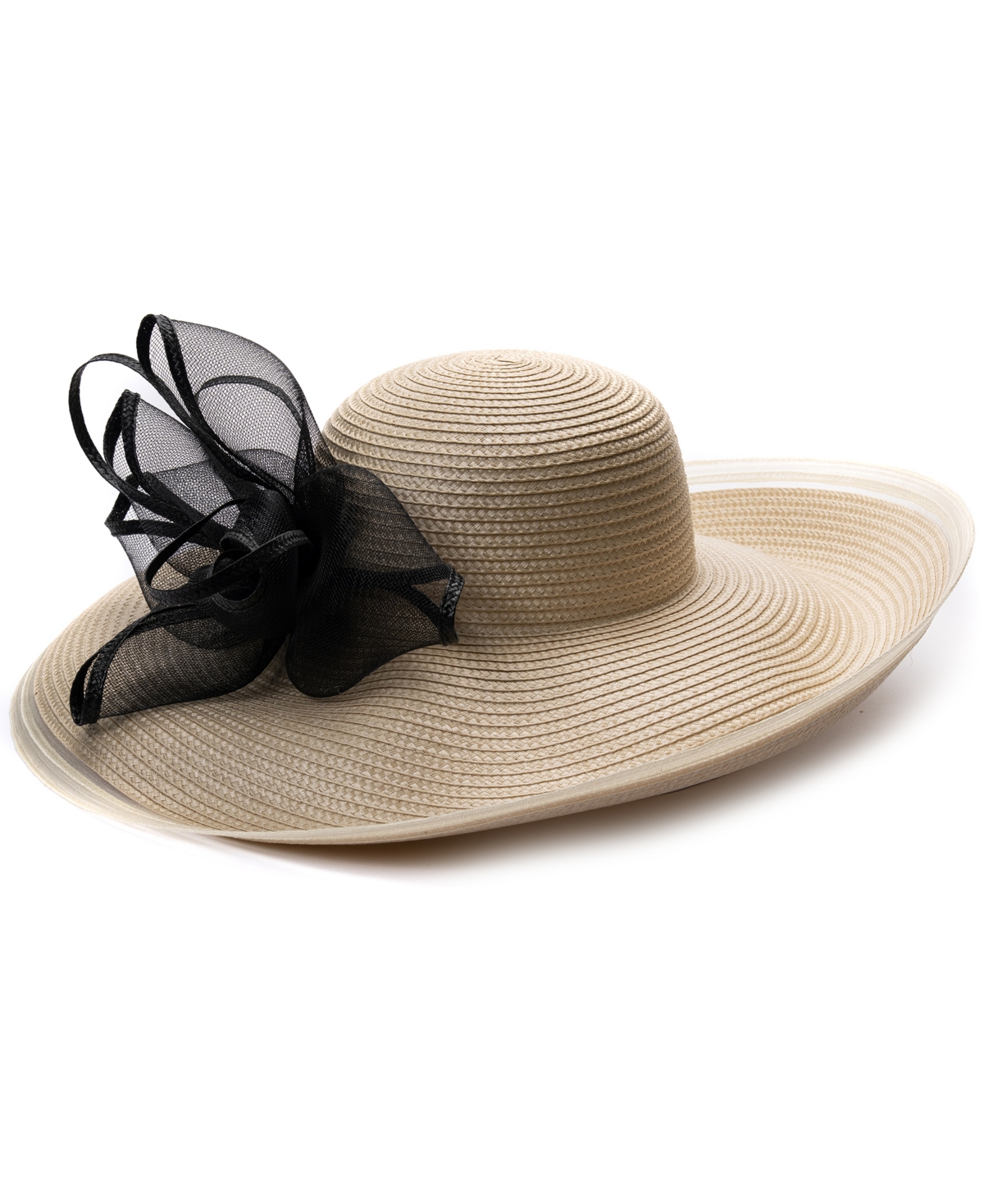 Click here for August Hats Extra Wide Brim Crinoline Hat - Natura... prices
