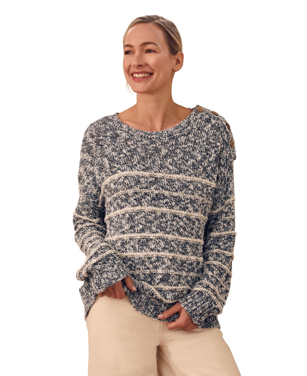 Click here for Celtic & Co. Womens Linen Cotton Breton Sweater -... prices