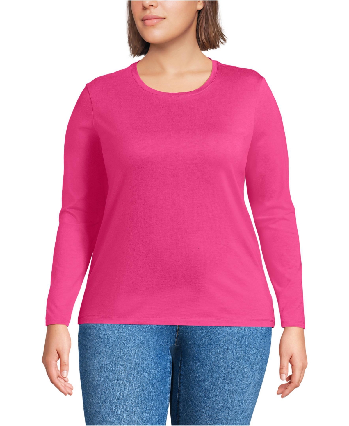 Click here for Lands End Plus Size Relaxed Supima Cotton Long Sle... prices