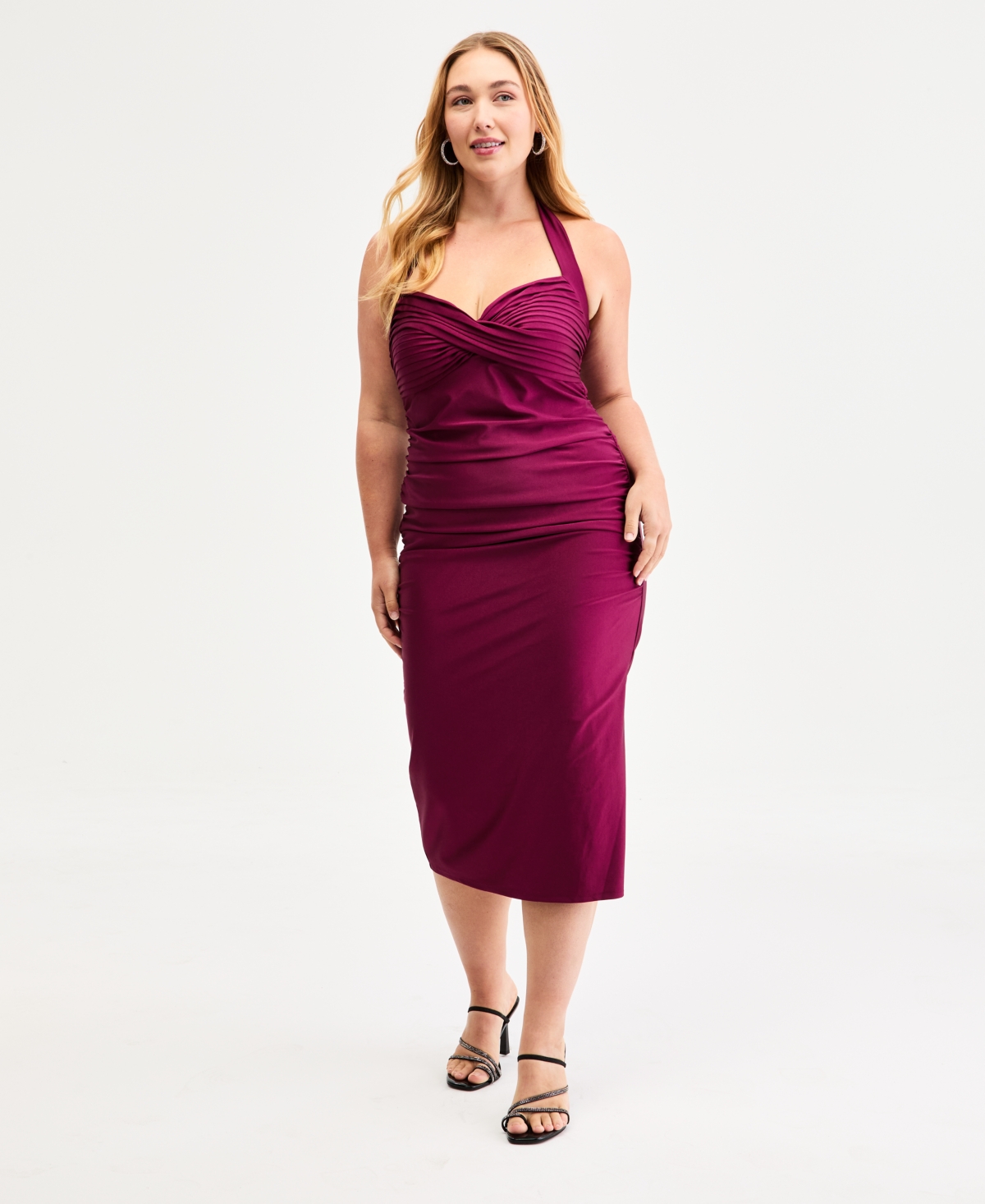 Click here for Emerald Sundae Trendy Plus Size Pleated Bodice Hal... prices