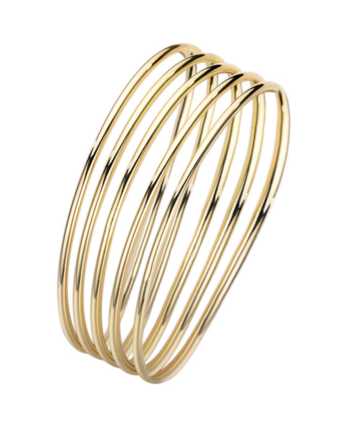 Click here for Adornia Gold 5-Piece Tube Bangle Bracelet Set - Go... prices